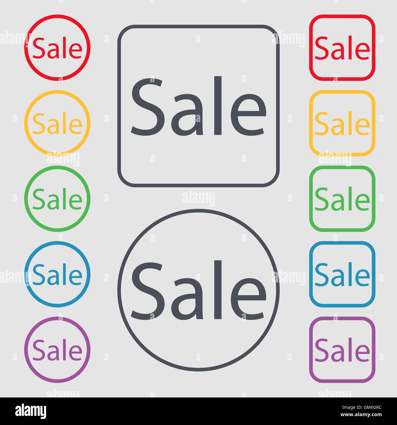 Sale tag. Icon for special offer. Symbols on the Round and square ...