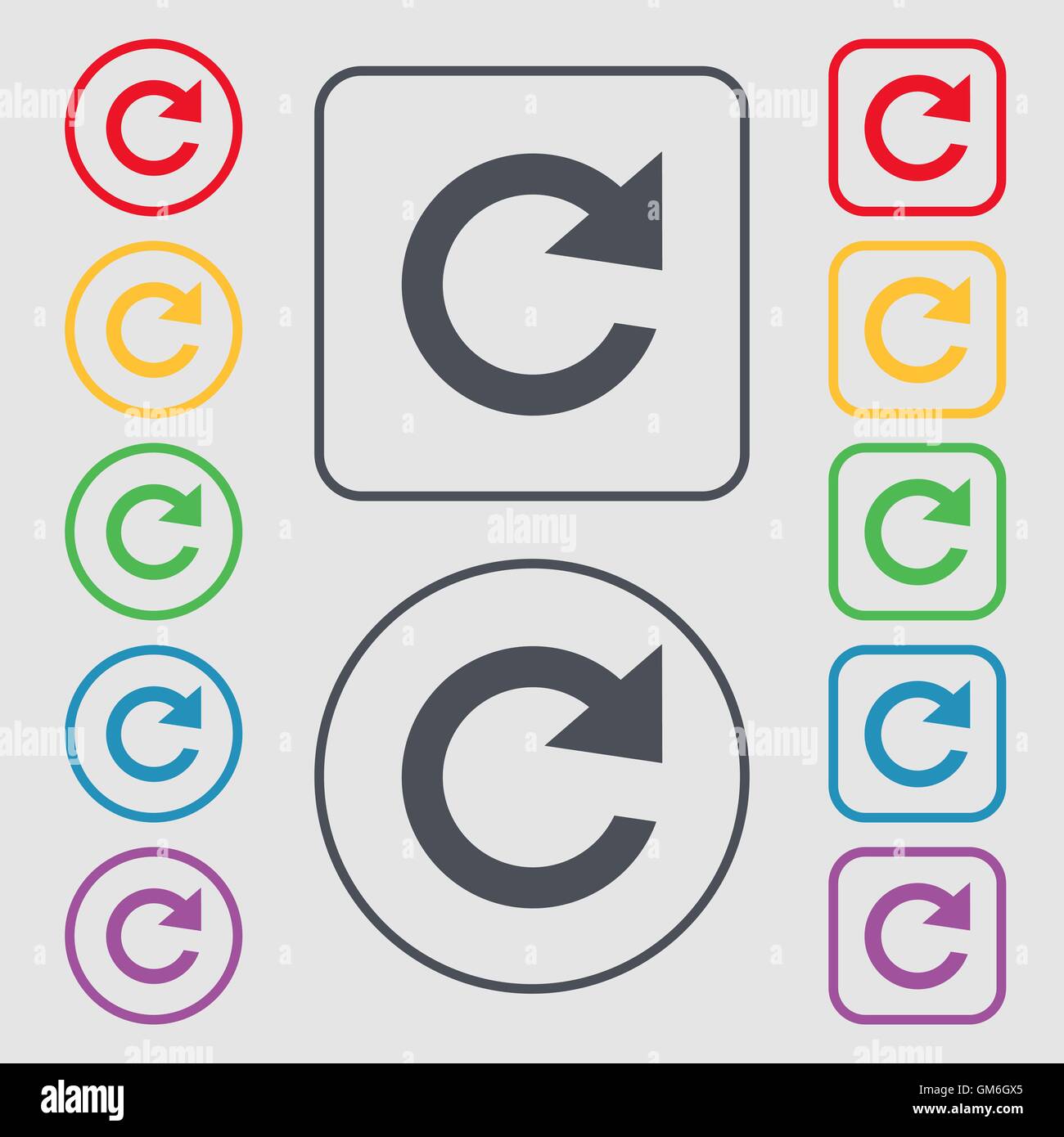 update sign icon. Full rotation arrow symbol. Symbols on the Round and ...