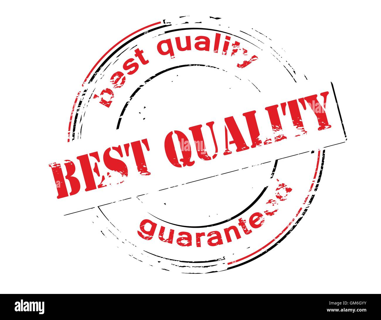 Guaranteed red round grunge Cut Out Stock Images & Pictures - Alamy