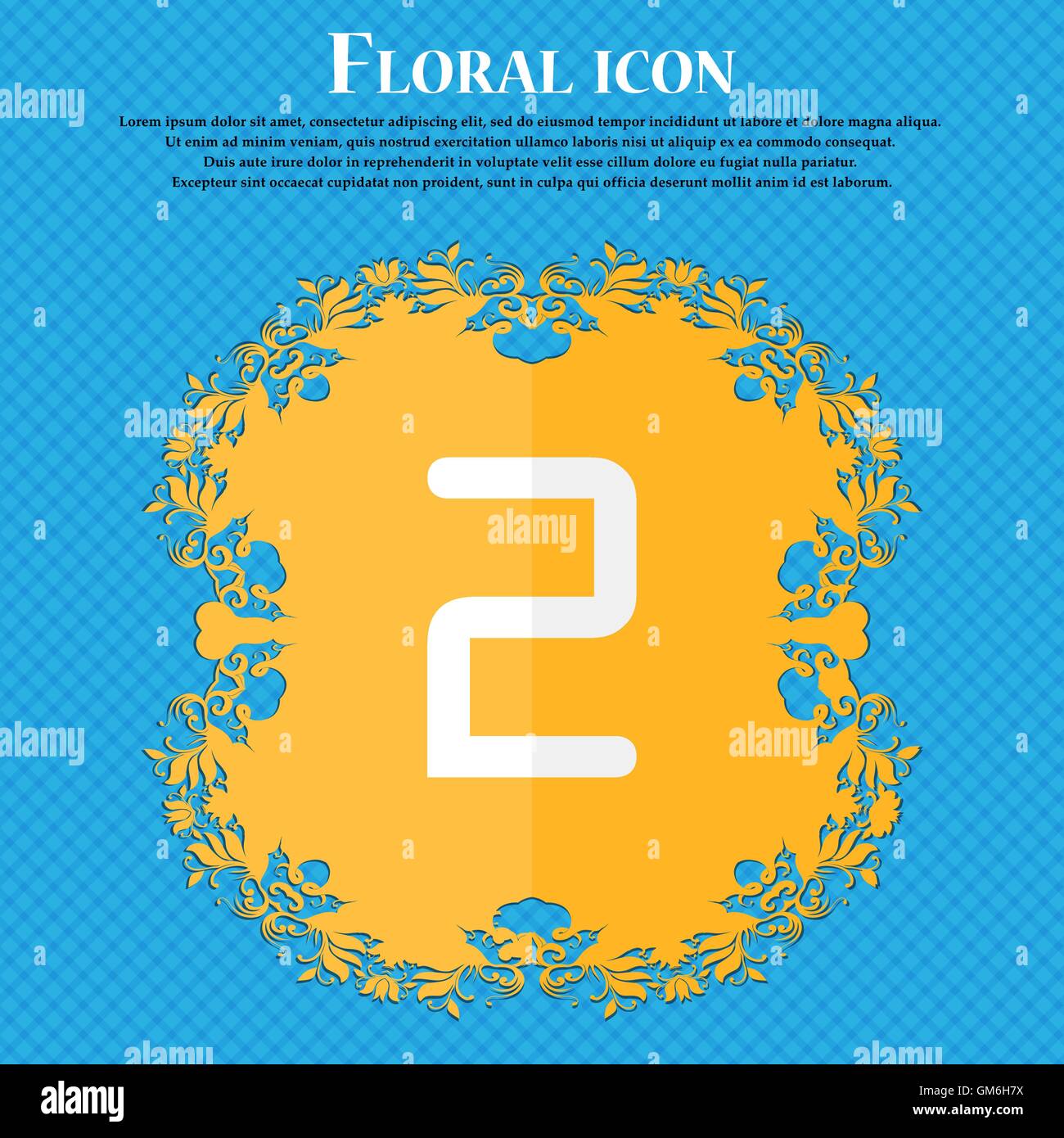 Second place award sign. Winner symbol. Step two. Floral flat design on ...