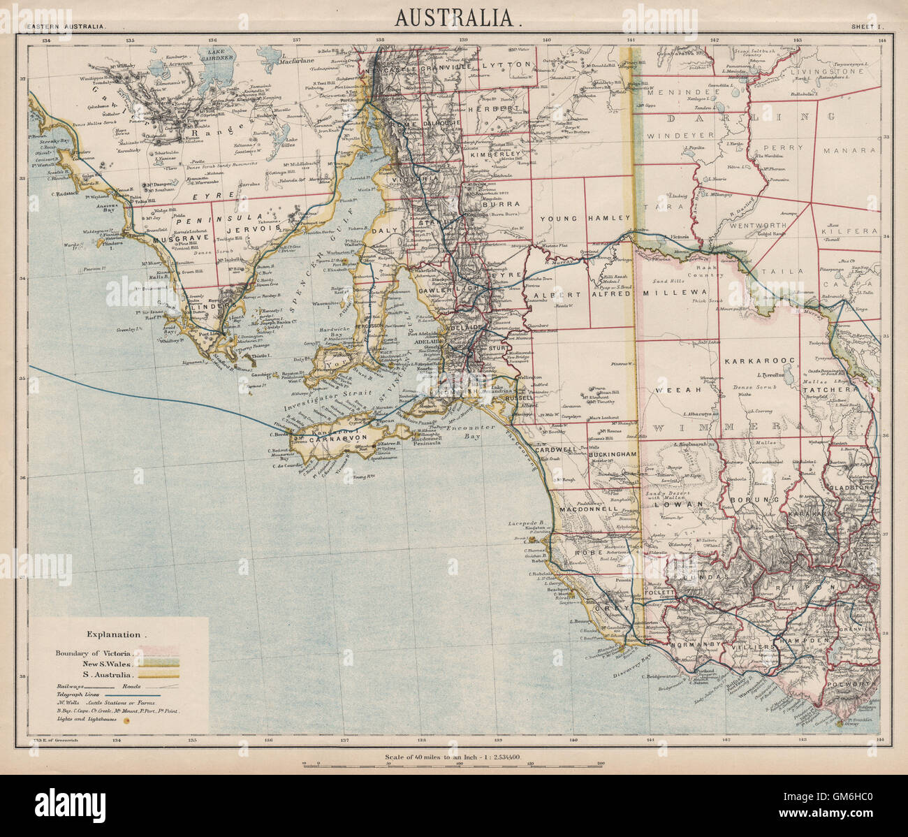 Map South Australia 19th Century High Resolution Stock Photography and ...
