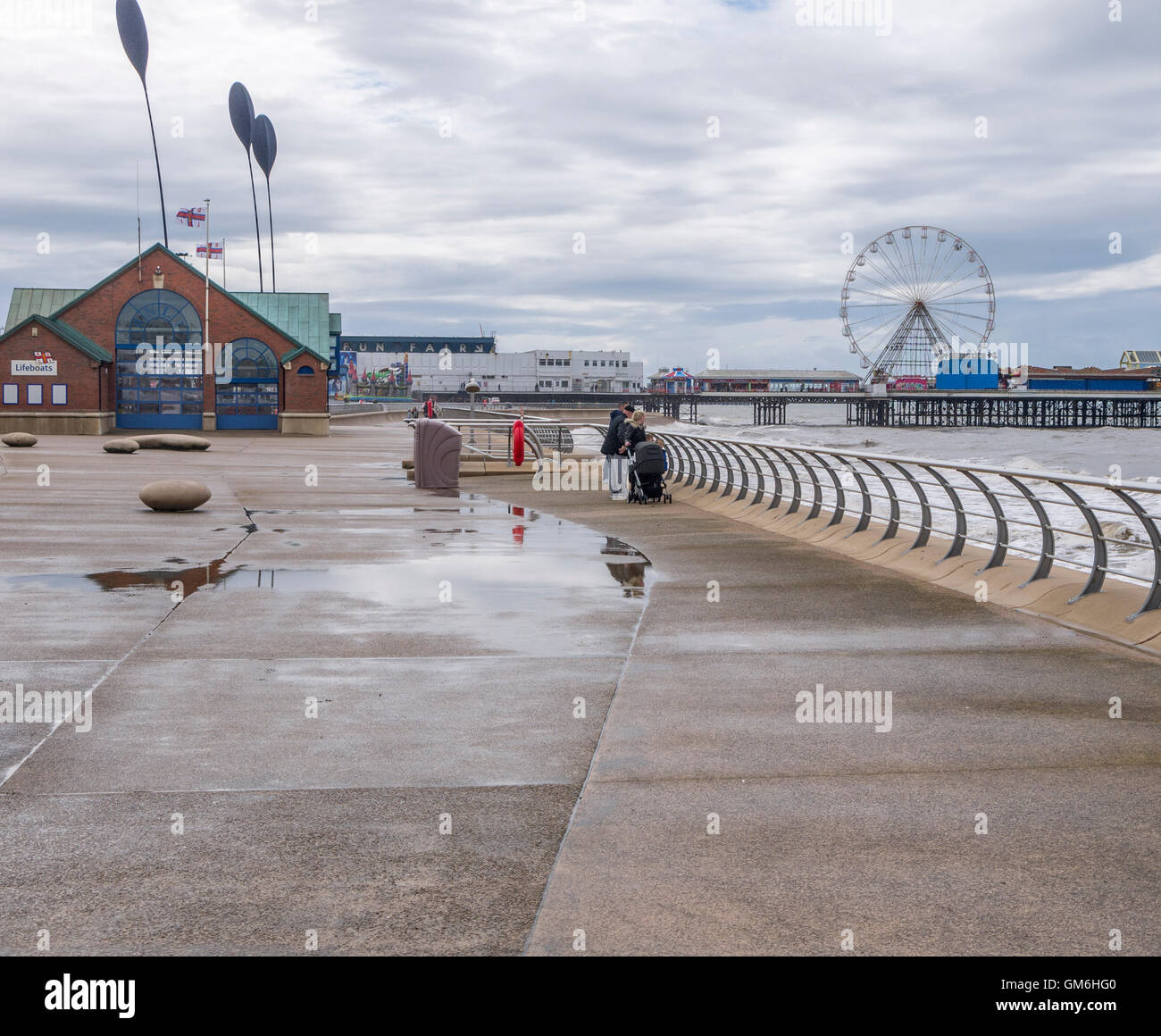 Blackpool central pier and lifeboat visitor center Stock Photo - Alamy