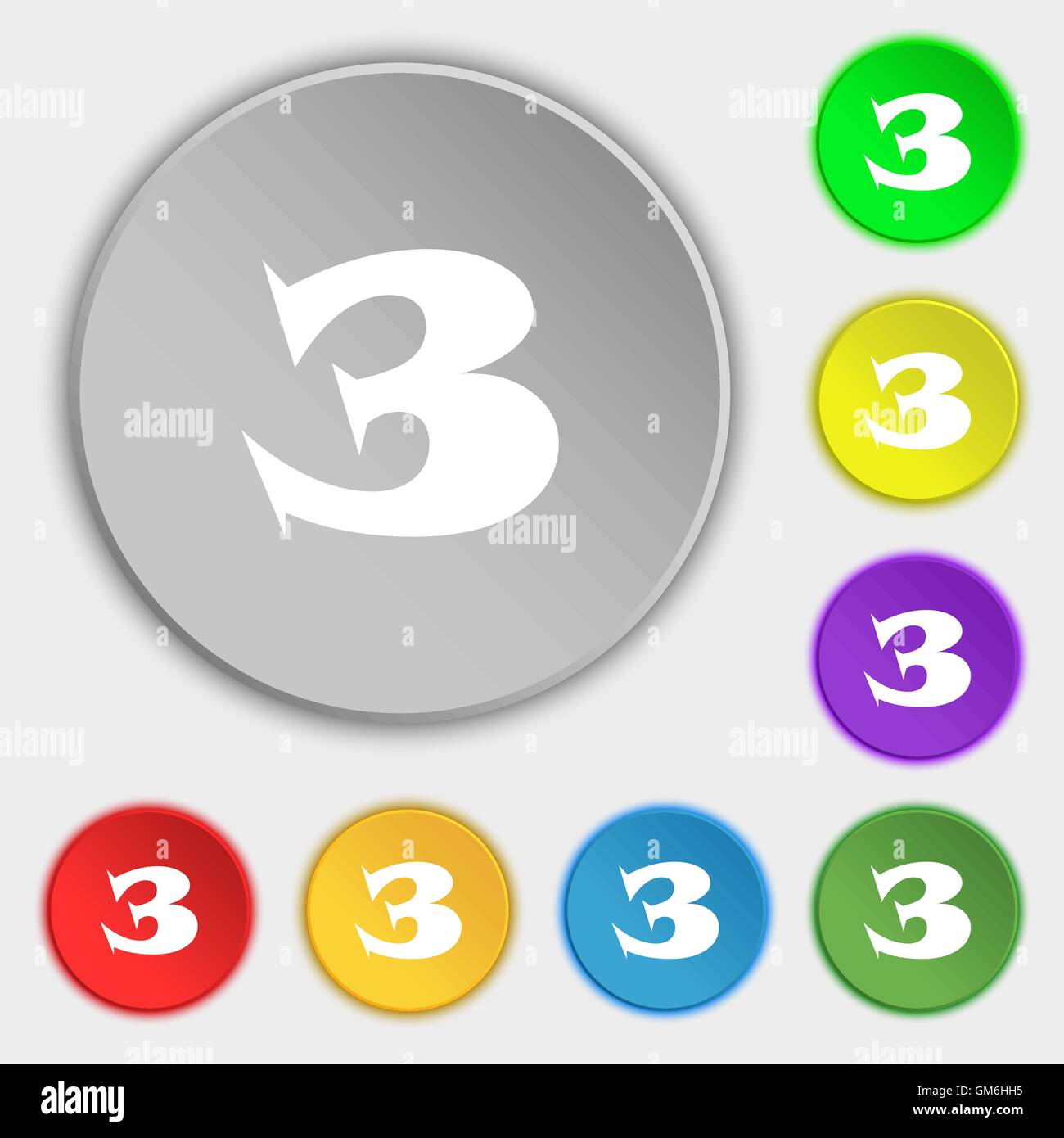 Third place award sign. Winner symbol. Step three. Symbols on eight ...