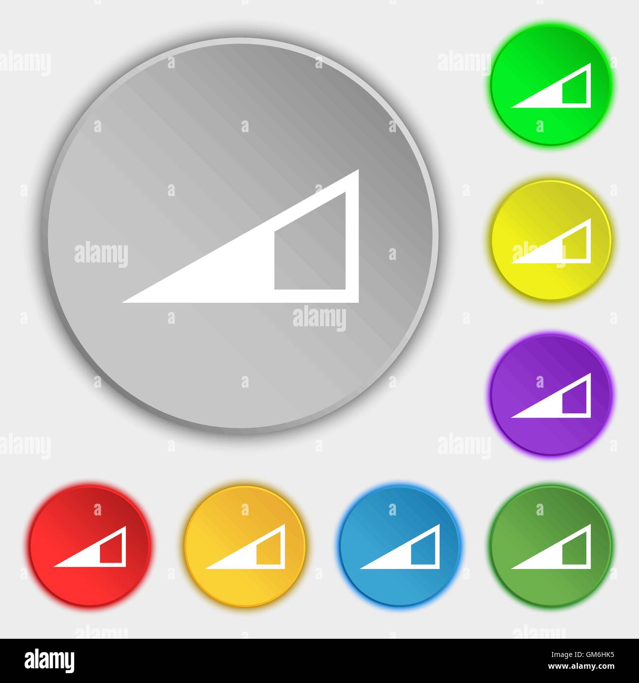 speaker Volume icon sign. Symbols on eight flat buttons. Vector Stock ...