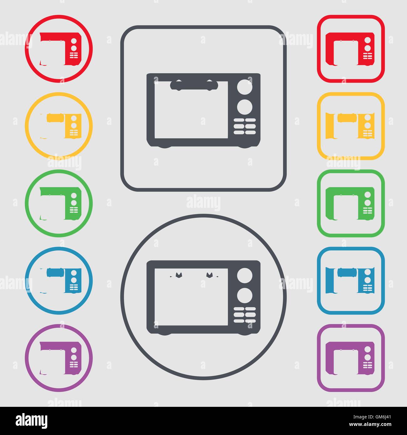 Microwave oven sign icon. Kitchen electric stove symbol. Symbols on the ...