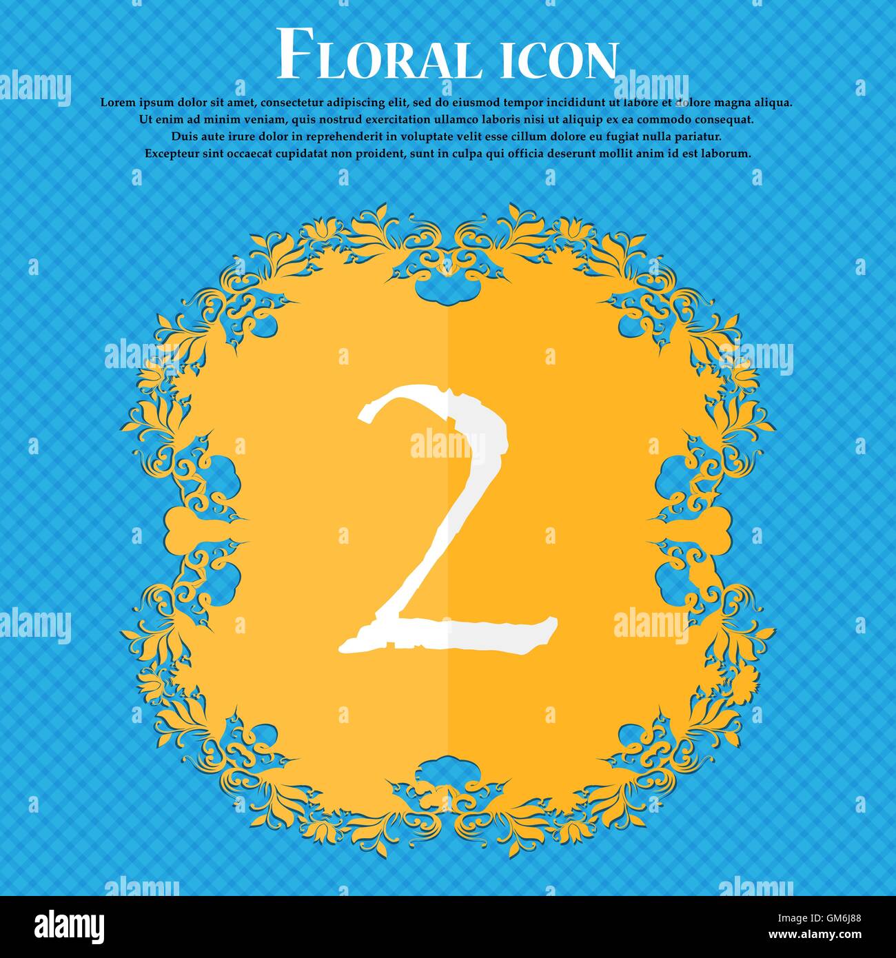 Second place award sign. Winner symbol. Step two. Floral flat design on ...