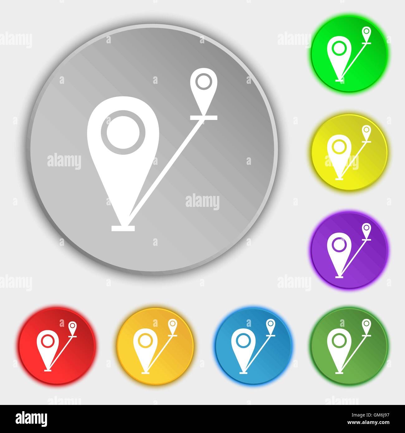 Map pointer icon sign. Symbols on eight flat buttons. Vector Stock Vector Image & Art - Alamy