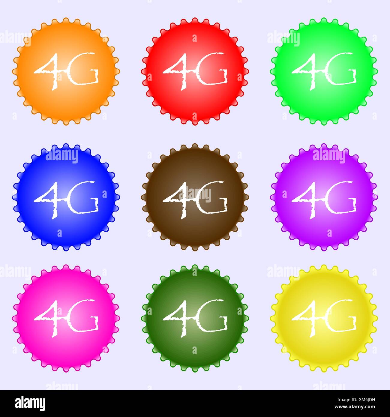 4G sign icon. Mobile telecommunications technology symbol. A set of ...