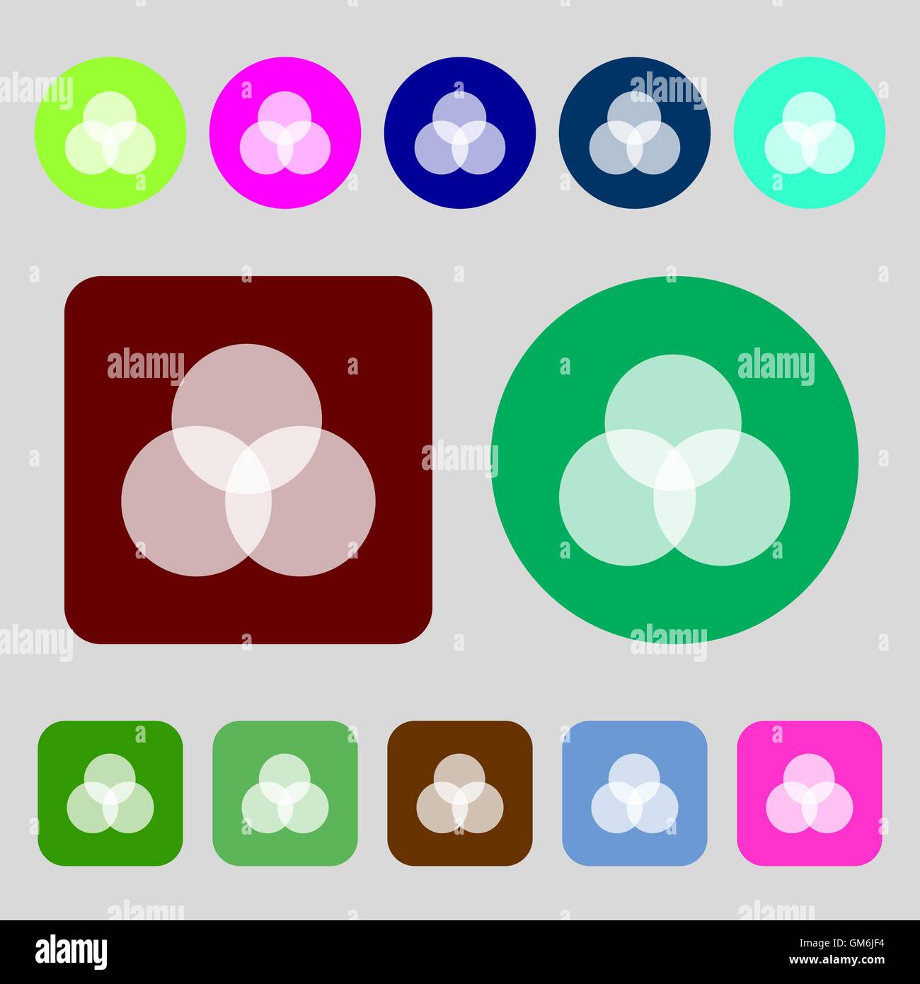Color scheme icon sign. 12 colored buttons. Flat design. Vector Stock ...