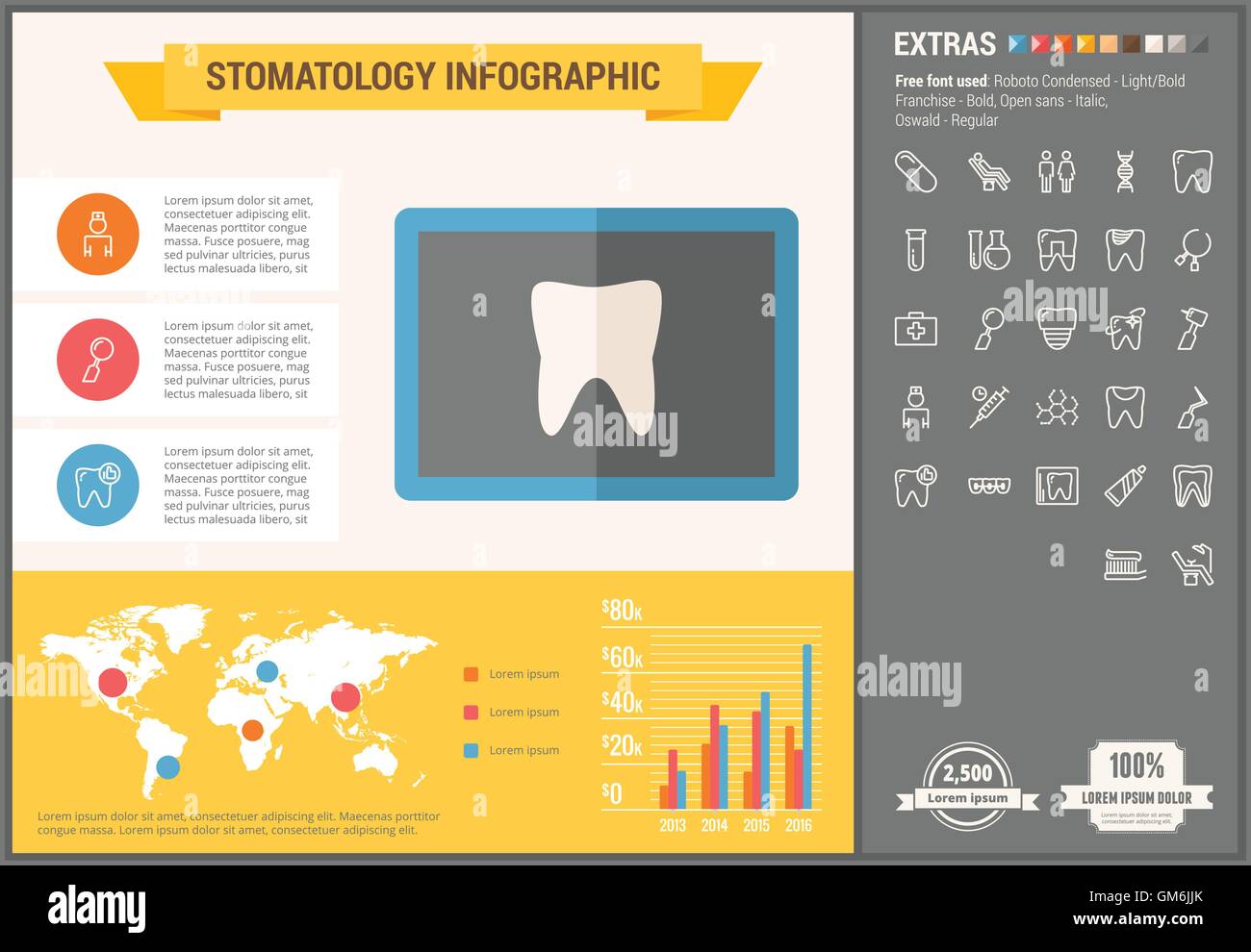 Stomatology flat design Infographic Template Stock Vector Image & Art ...