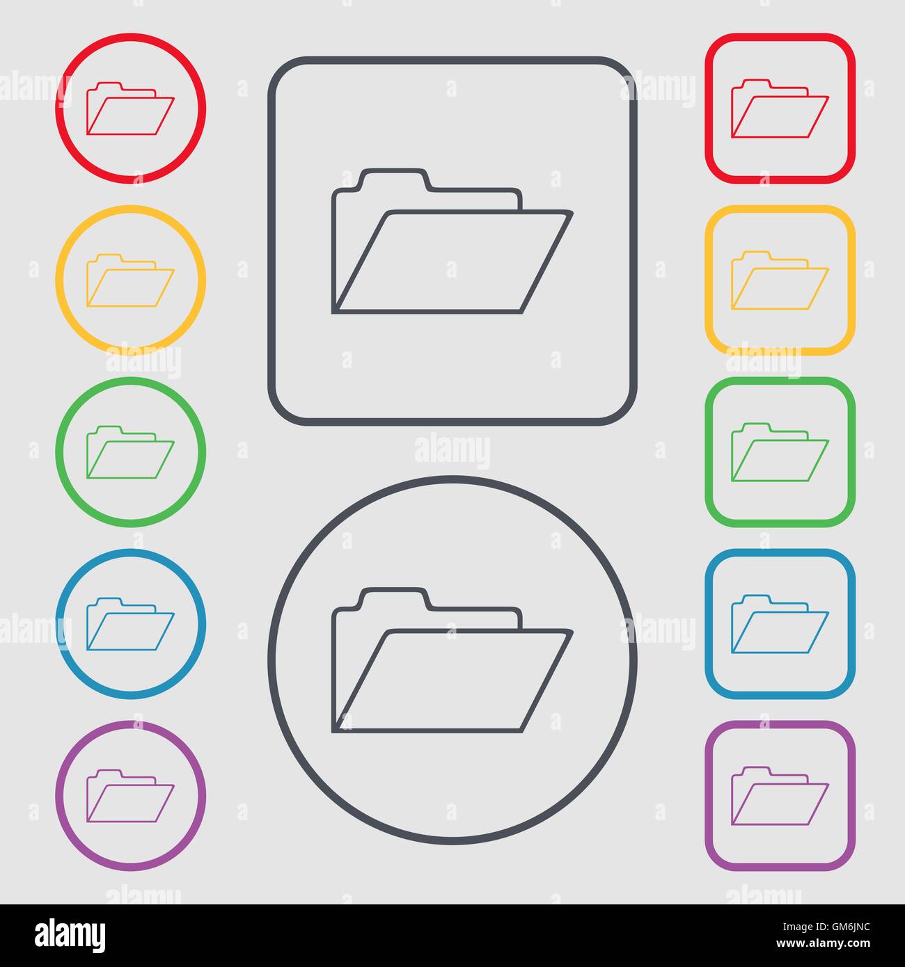 Document folder sign. Accounting binder symbol. Symbols on the Round ...