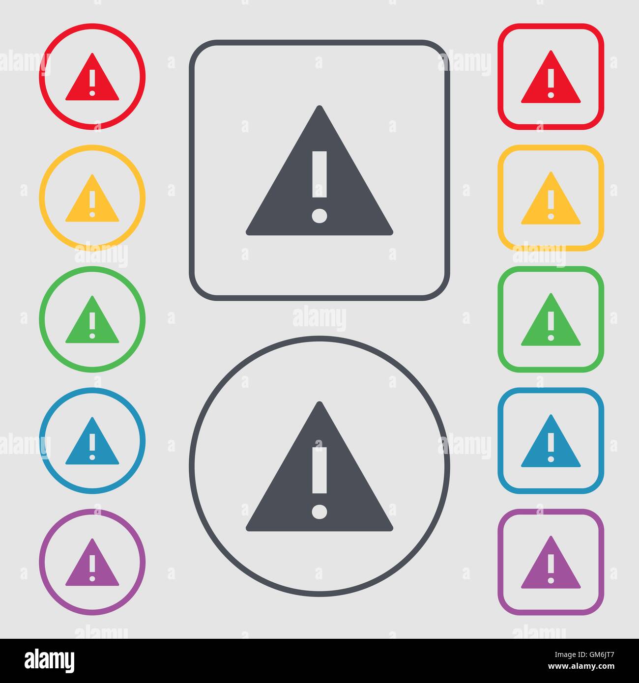 Attention sign icon. Exclamation mark. Hazard warning symbol. Symbols ...
