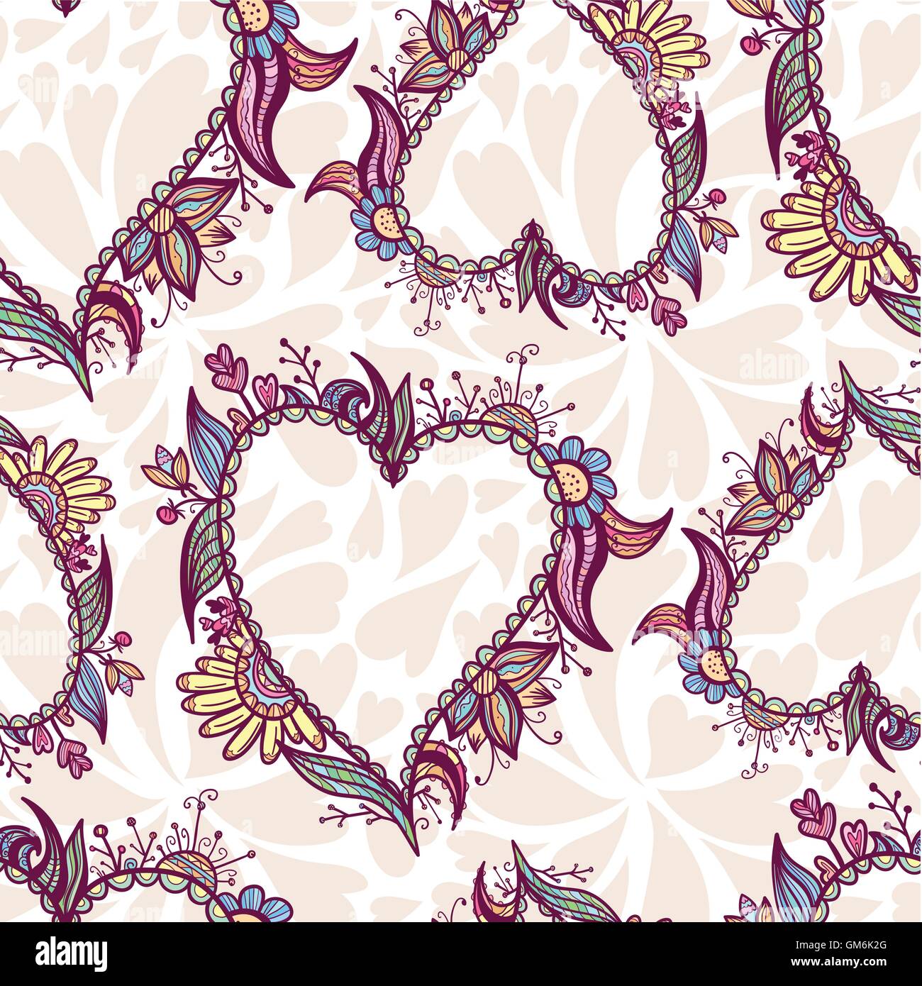 Vintage heart pattern Stock Vector Images - Alamy