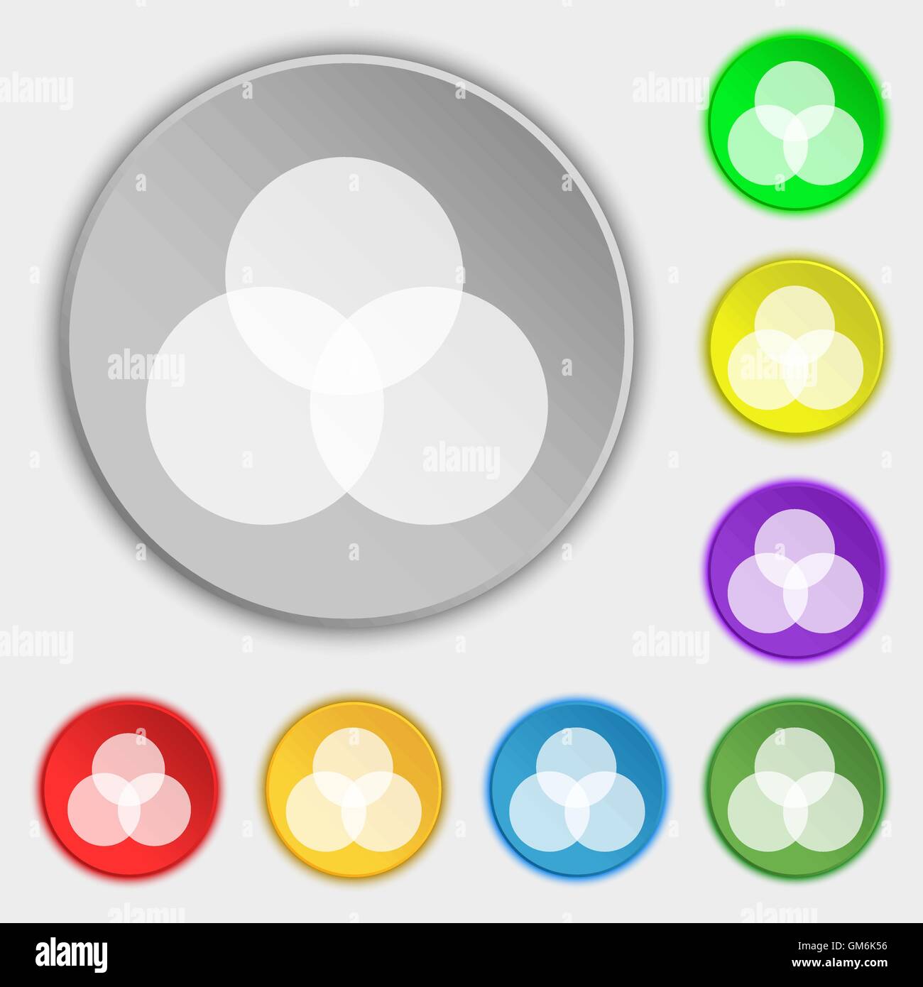 Color scheme icon sign. Symbols on eight flat buttons. Vector Stock ...
