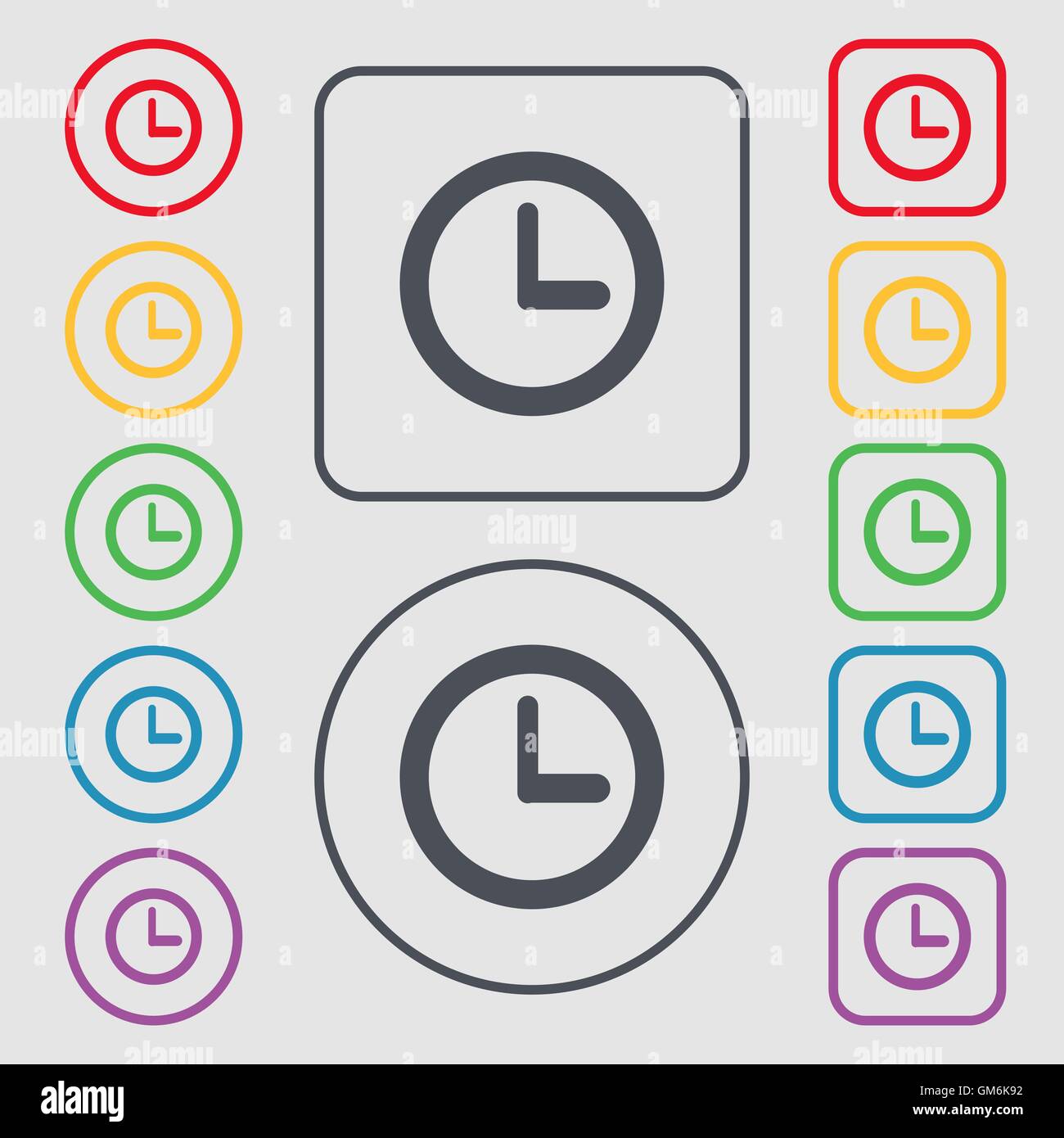 Clock sign icon. Mechanical clock symbol. Symbols on the Round and ...