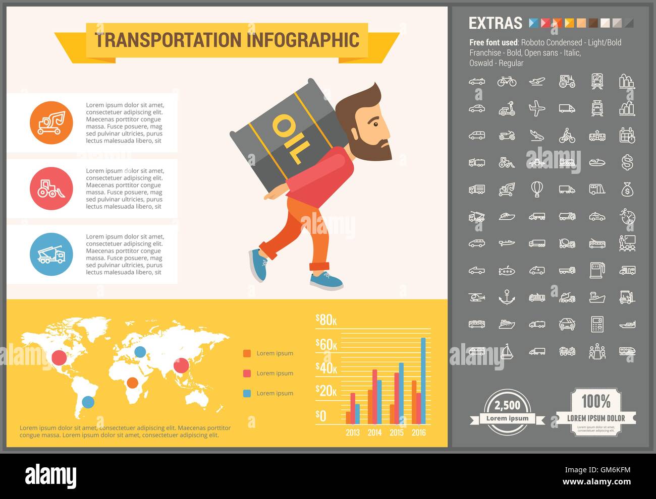 Transportation flat design Infographic Template Stock Vector Image ...