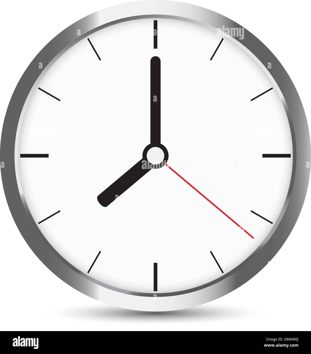Round clock with gray frame on white Stock Vector Image & Art - Alamy