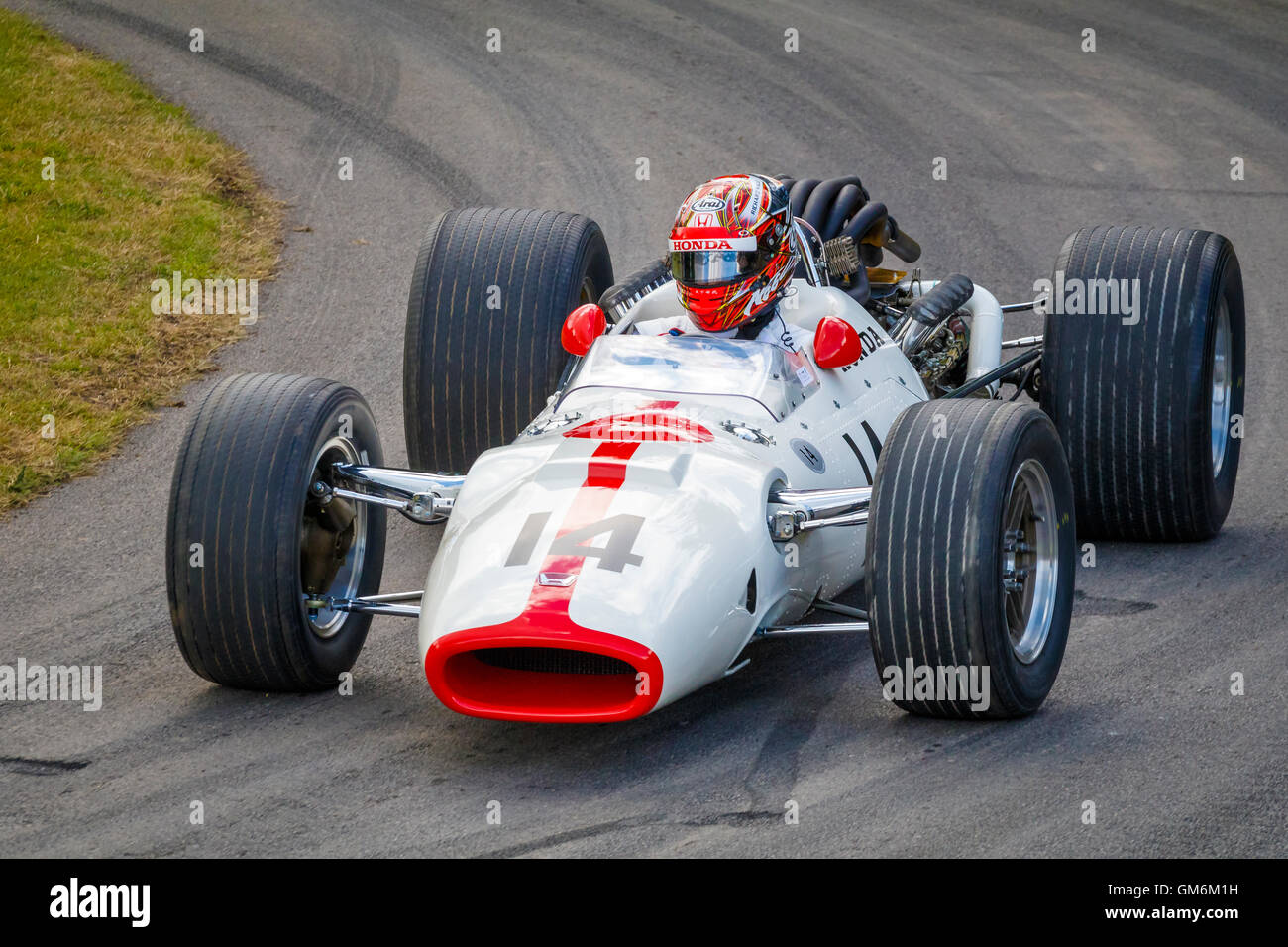 1967 Honda RA300 GP car with driver Nobuhara Matsushita, 2016 Goodwood ...