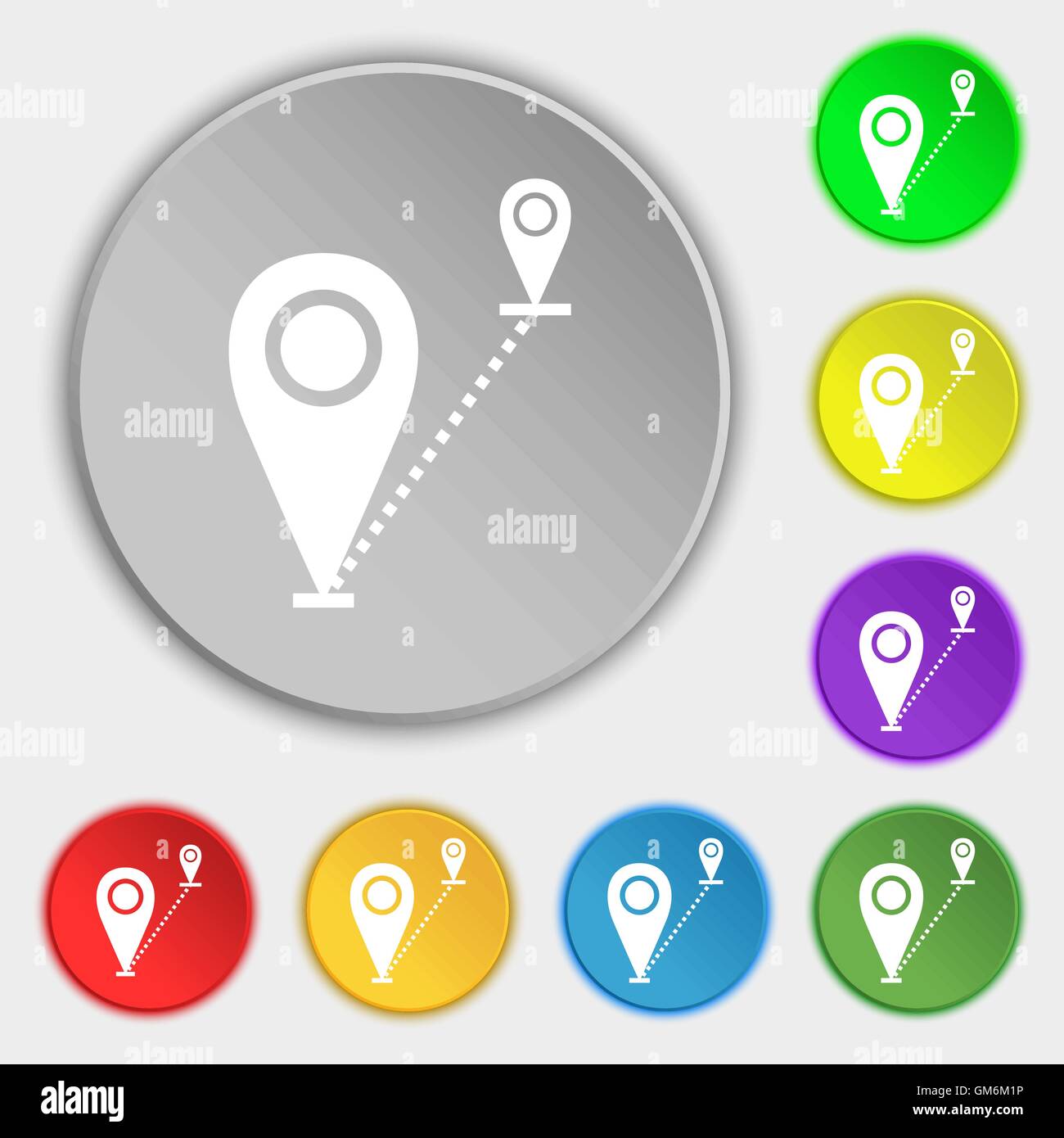 Map pointer icon sign. Symbols on eight flat buttons. Vector Stock Vector Image & Art - Alamy