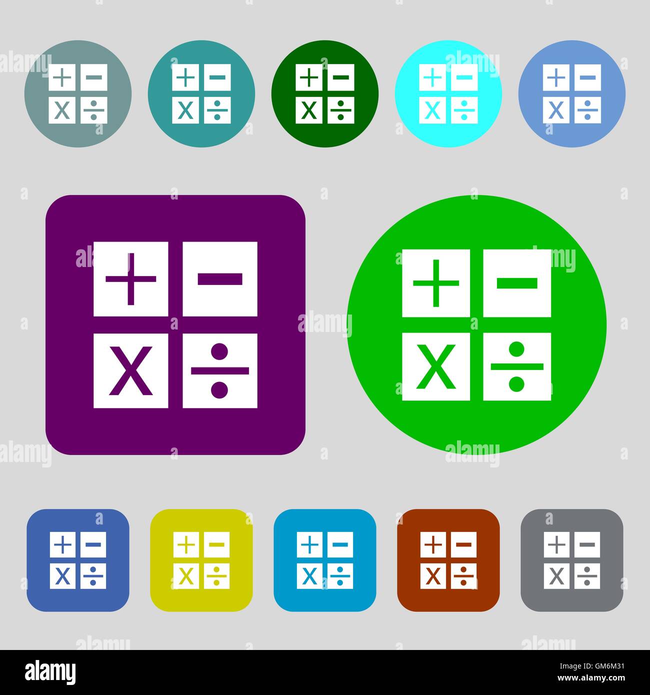 Multiplication, division, plus, minus icon Math symbol Mathematics. 12 ...