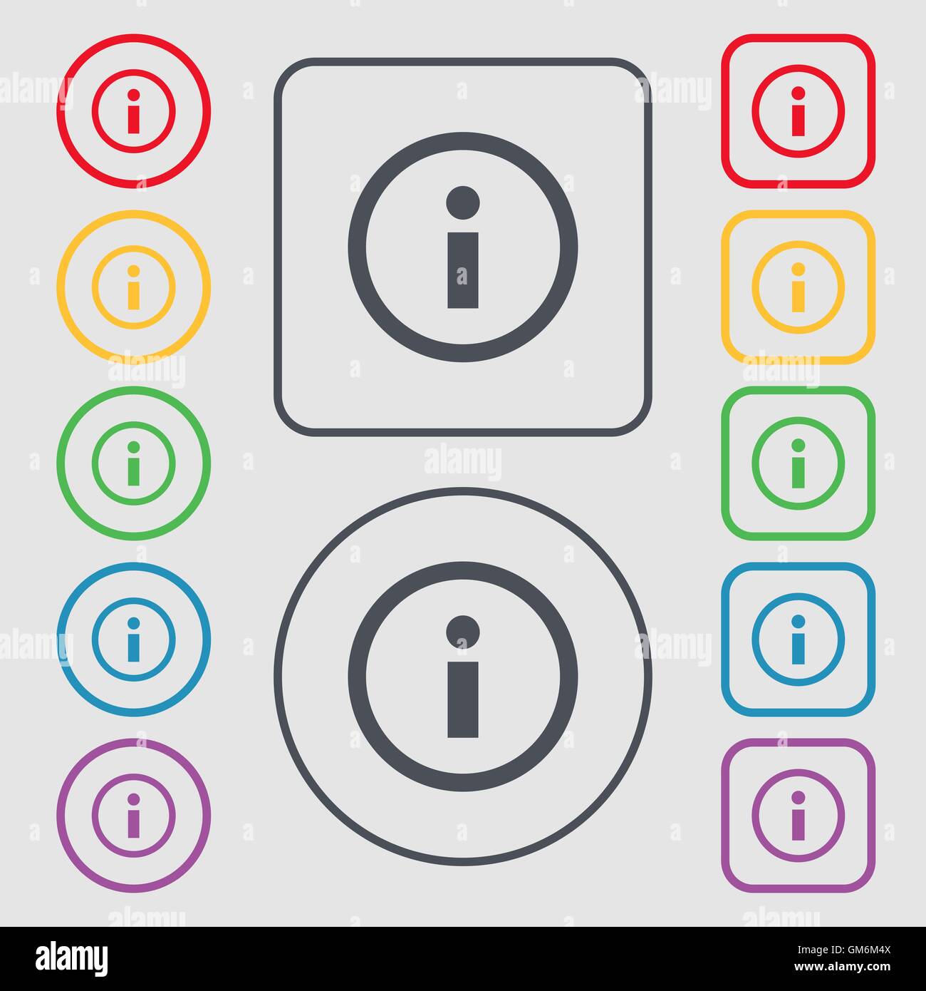 Information sign icon. Info speech bubble symbol. Symbols on the Round ...