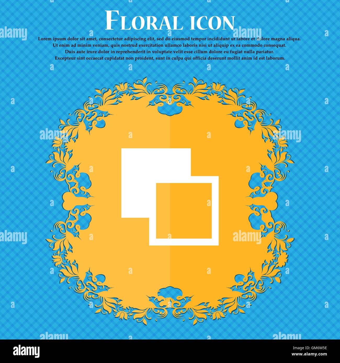 Active Color Toolbar Floral Flat Design On A Blue Abstract Background With Place For Your Text