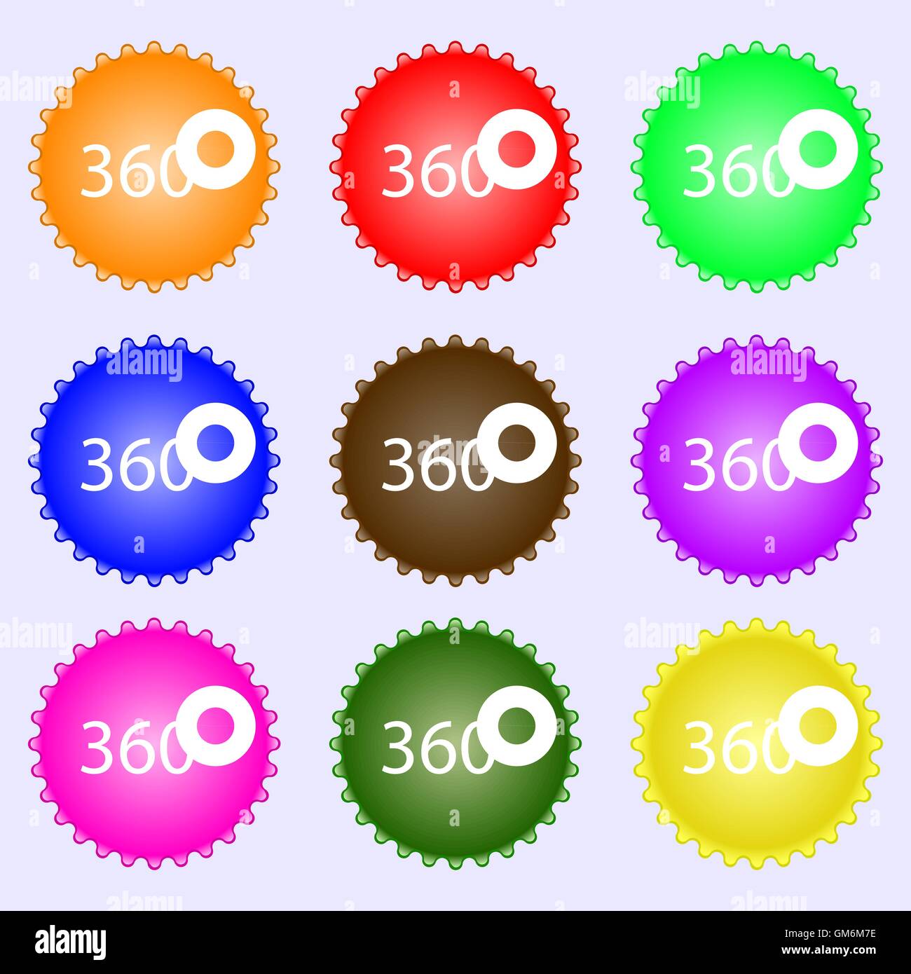 Angle 360 degrees sign icon. Geometry math symbol. Full rotation. A set ...