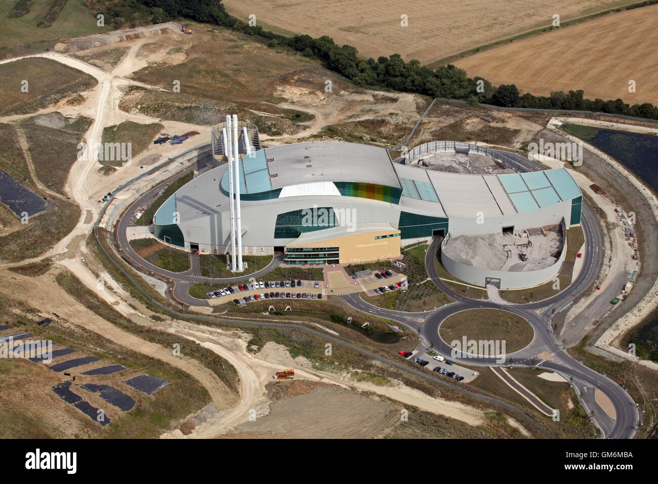 aerial view of Ardley EFW Power Station operated by Viridor ...