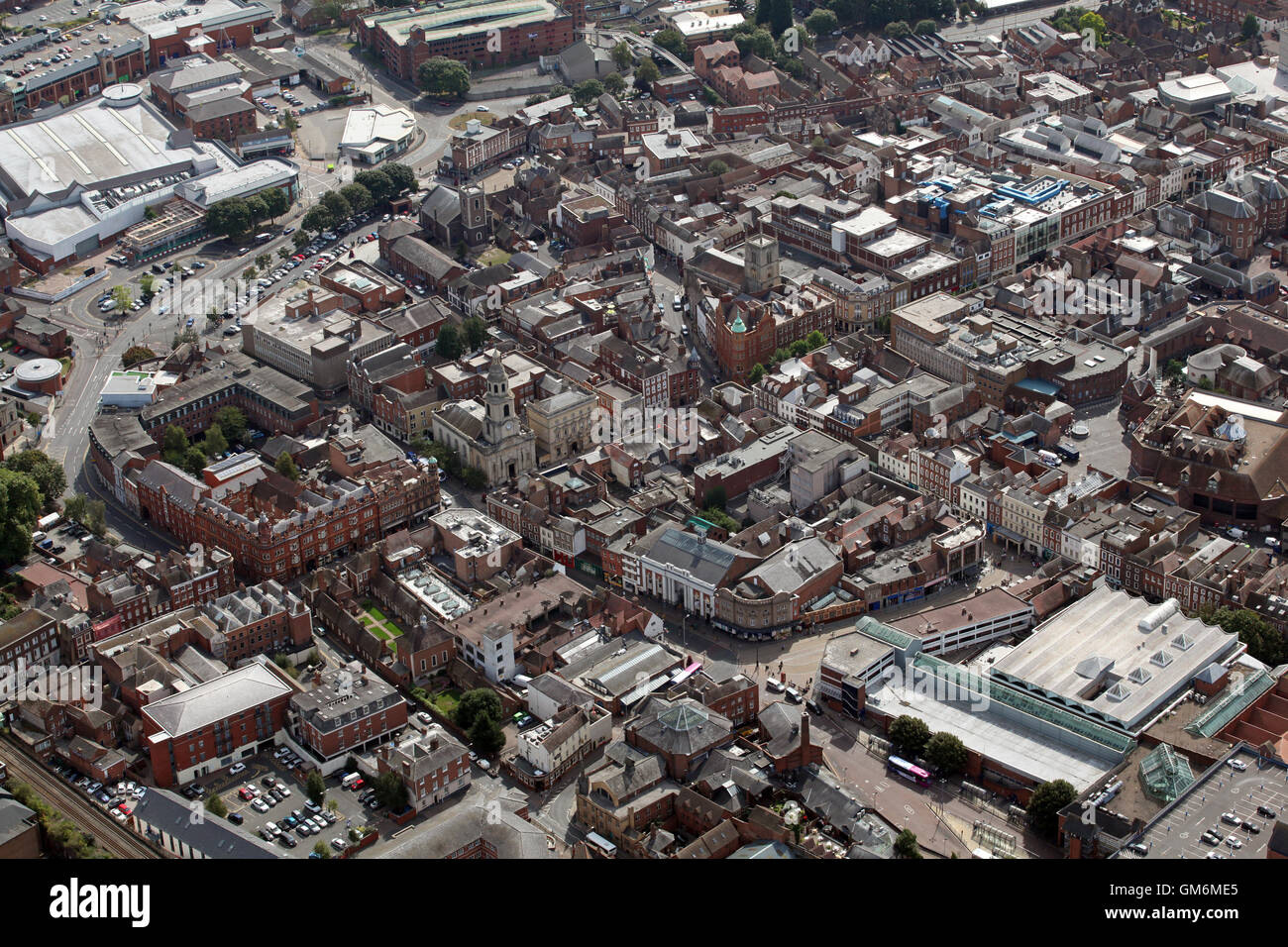 aerial view of Worcester city centre, Worcestershire, UK Stock Photo ...