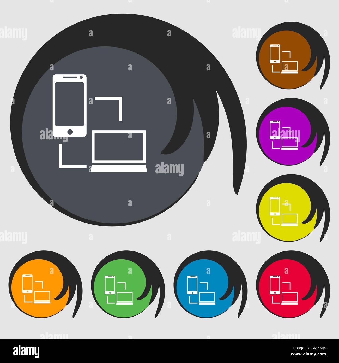 Synchronization sign icon. communicators sync symbol. Data exchange ...