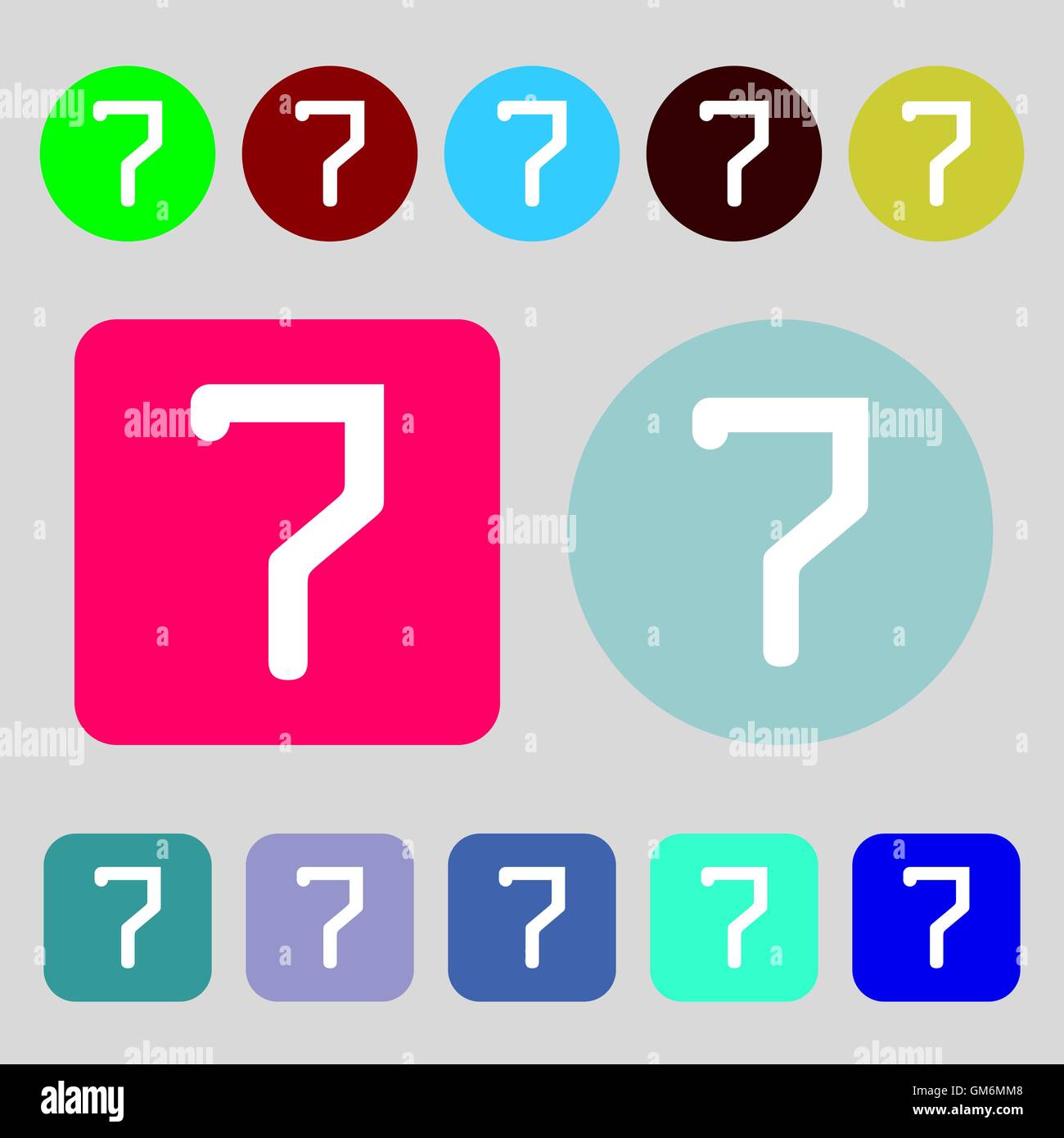 Number 7 buttons hi-res stock photography and images - Alamy