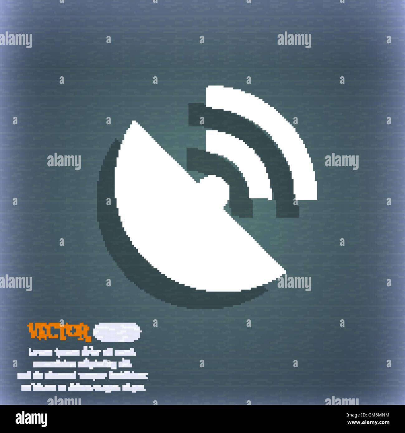 GPS icon. Flat modern. On the blue-green abstract background with ...