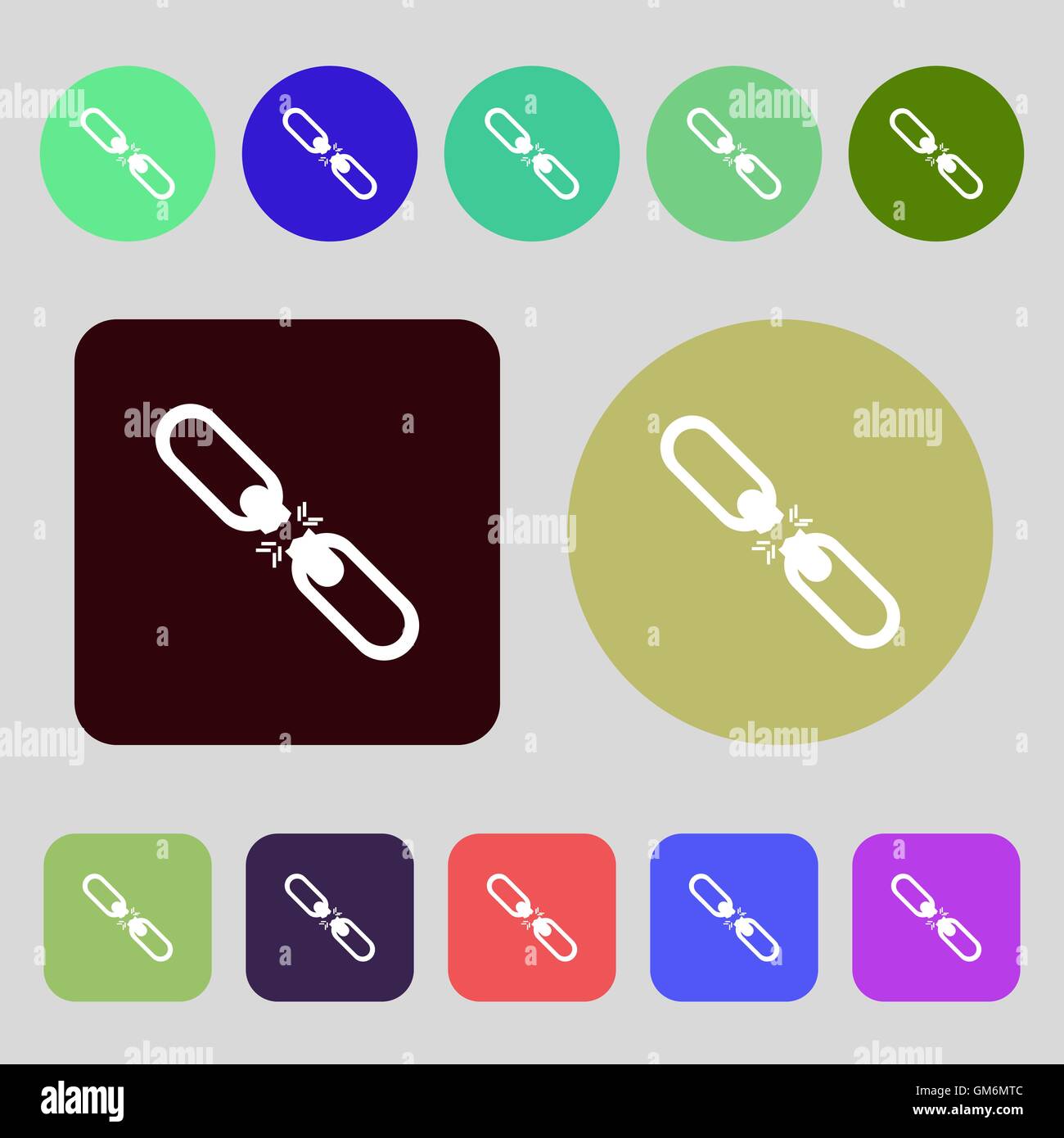 Broken chain isolated icon hi-res stock photography and images - Alamy