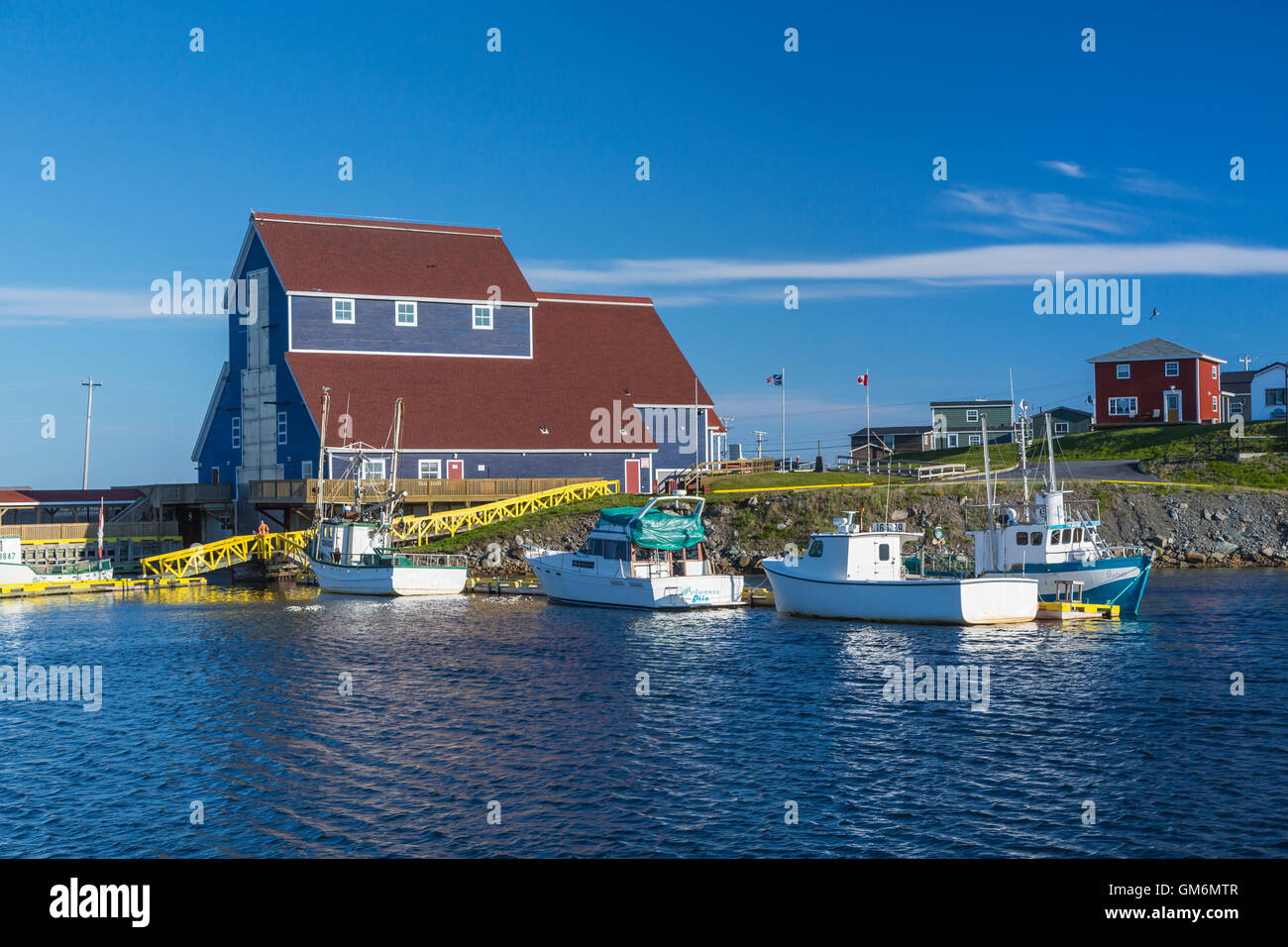 Fishing boats in the harbor at Bonavista, Newfoundland and Labrador ...