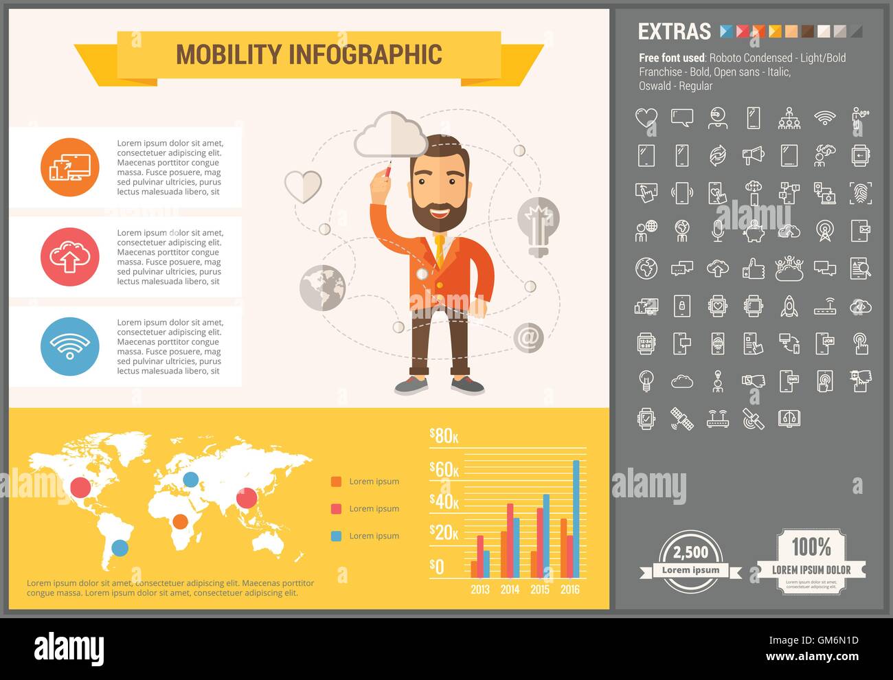 Mobility flat design Infographic Template Stock Vector Image & Art - Alamy
