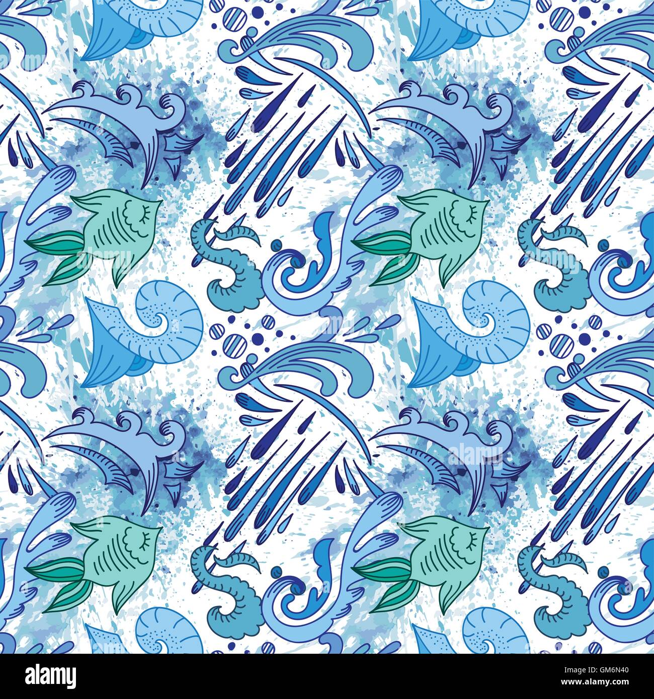 Water Sketch Pattern Stock Vector Image & Art - Alamy