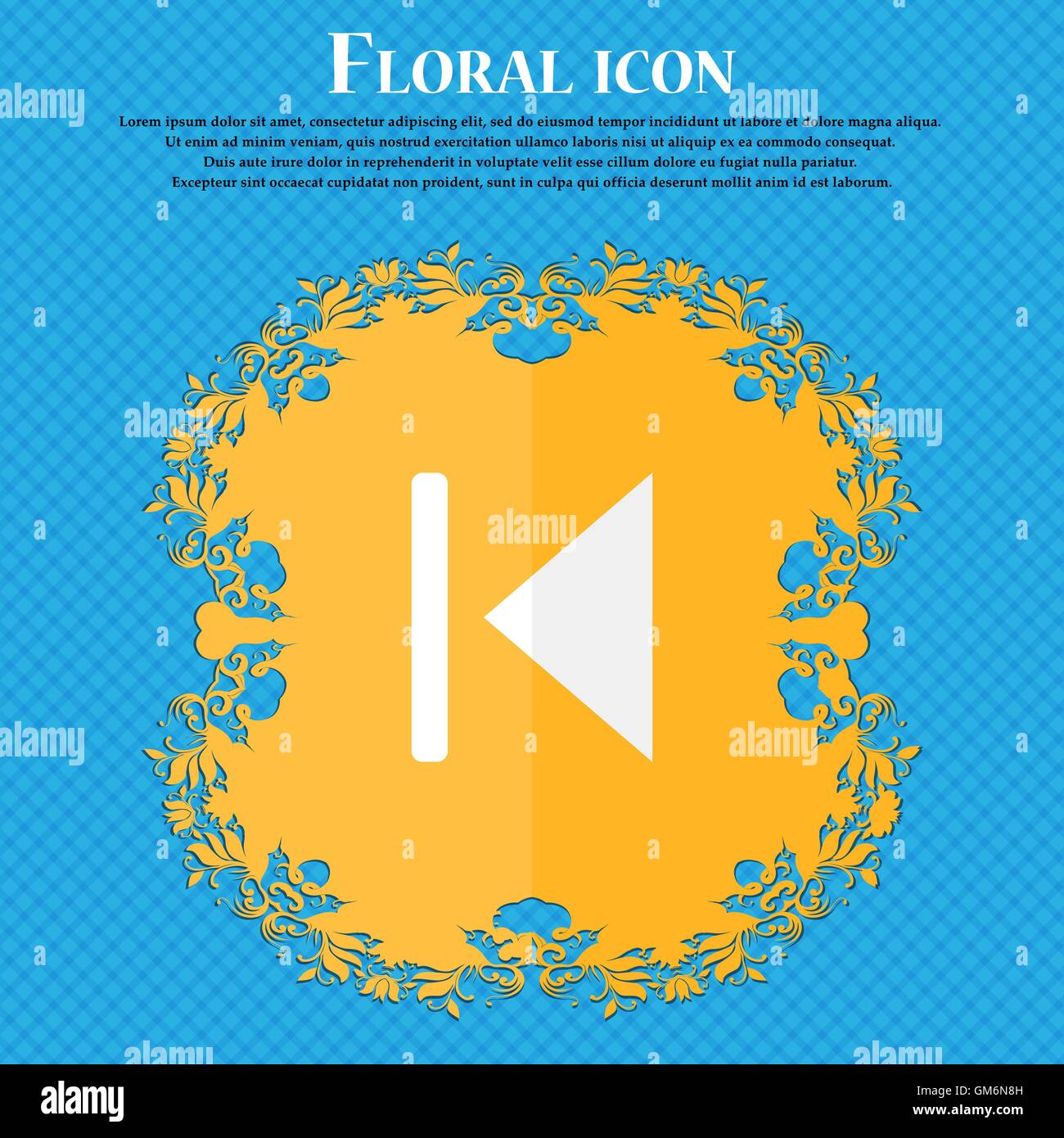 fast backward . Floral flat design on a blue abstract background with ...
