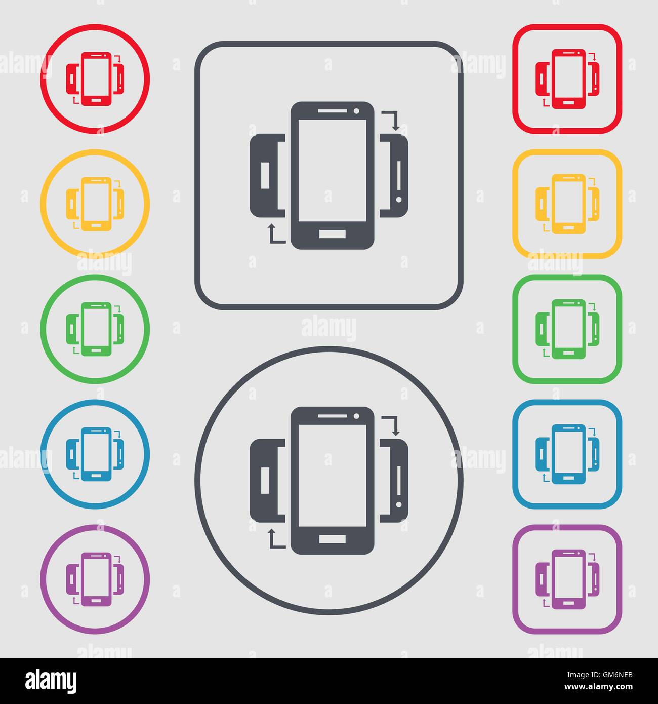 Synchronization sign icon. smartphones sync symbol. Data exchange ...