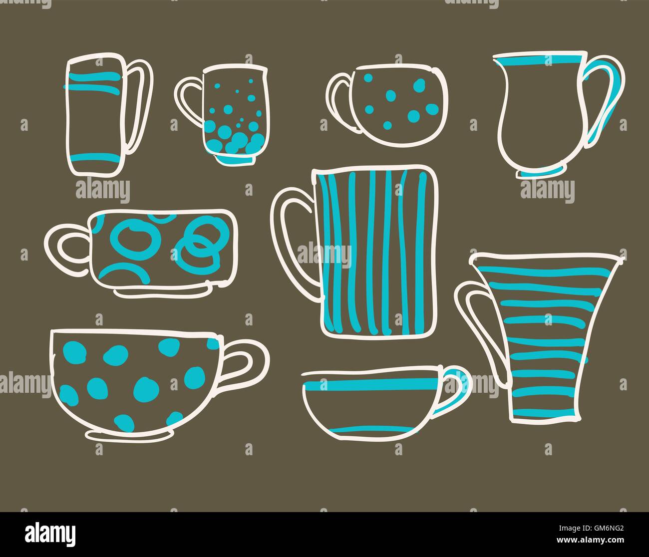 Set cups vector Stock Vector Image & Art - Alamy