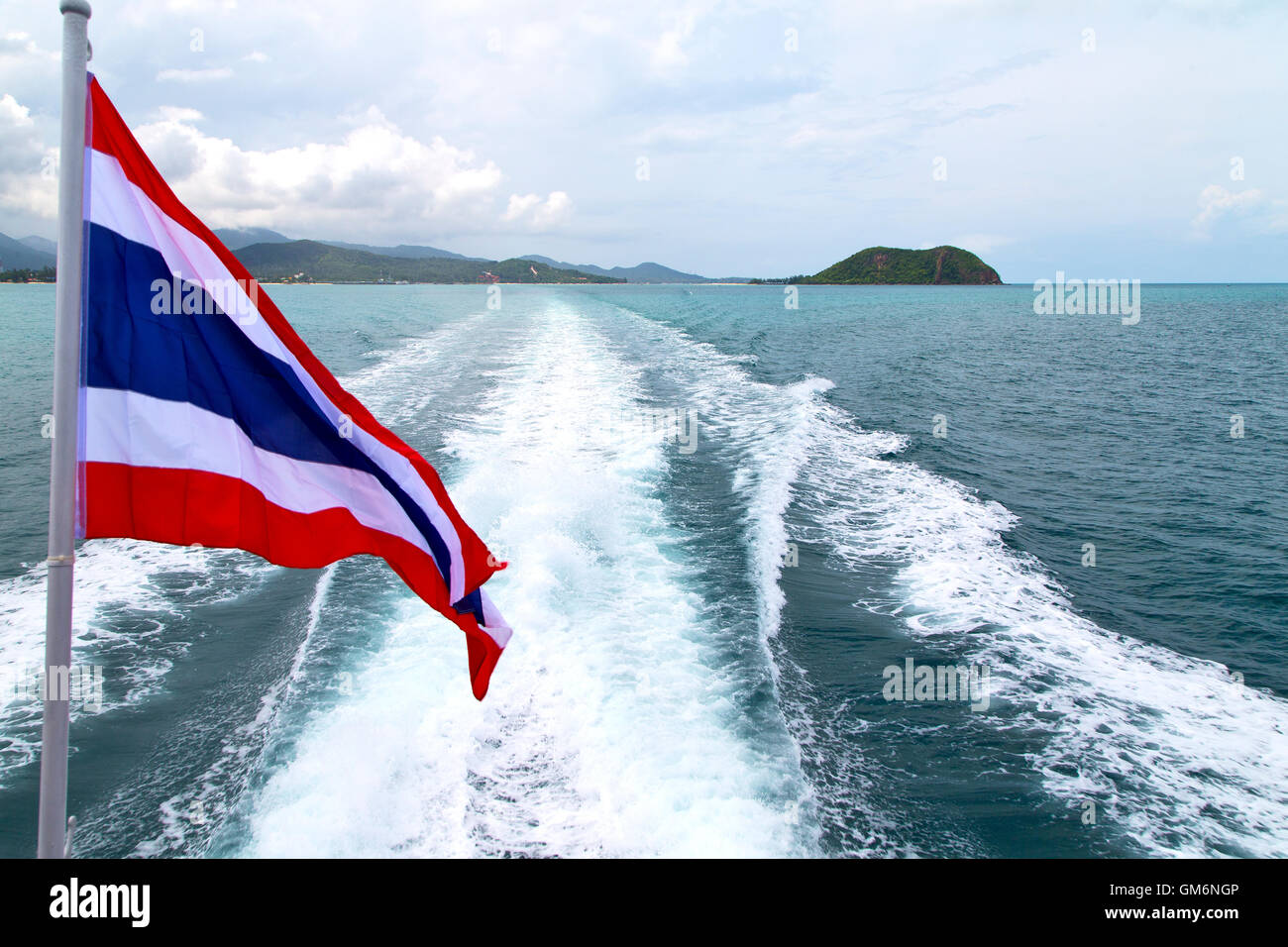 asia myanmar kho samui bay isle waving flag in thailand and south china ...