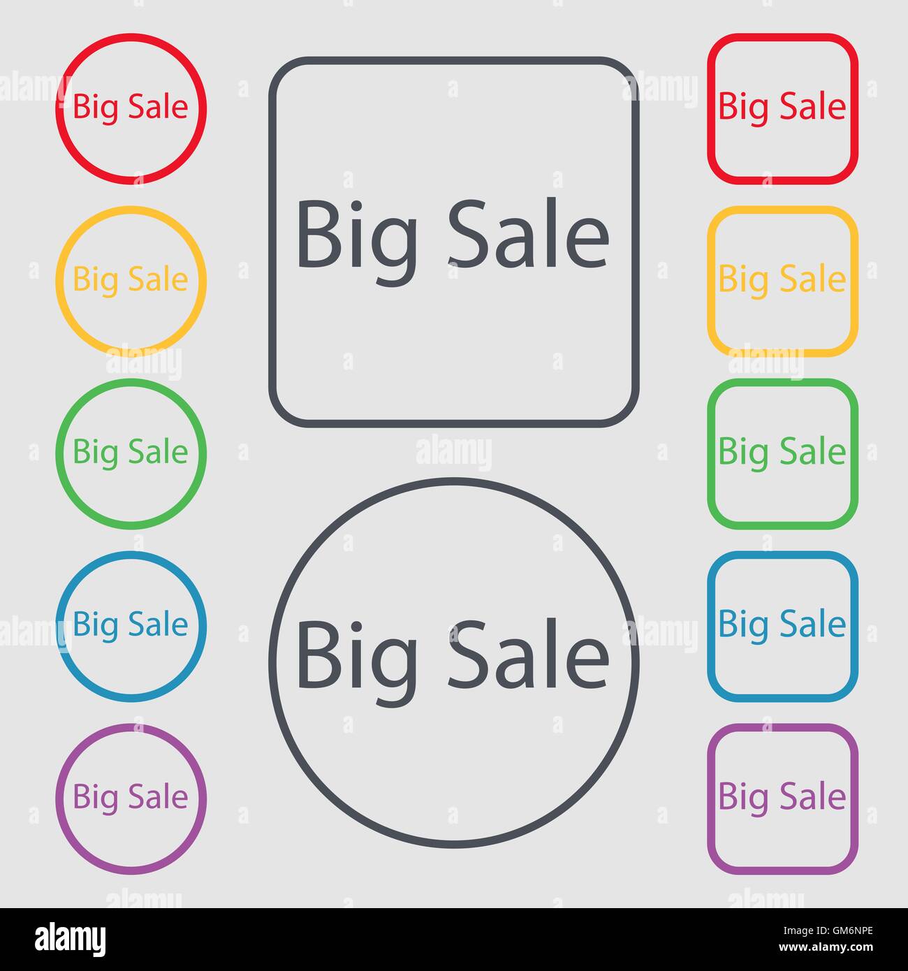 Big sale sign icon. Special offer symbol. Symbols on the Round and ...