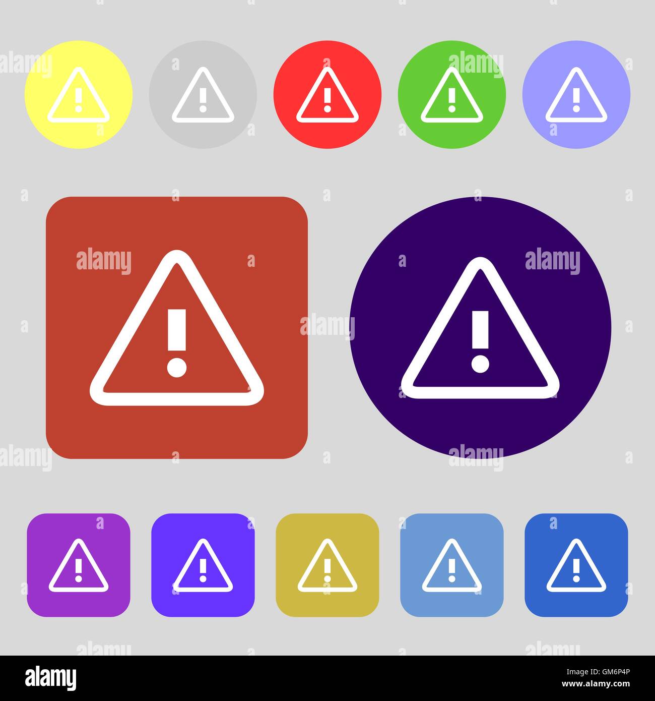Attention caution sign icon. Exclamation mark. Hazard warning symbol ...