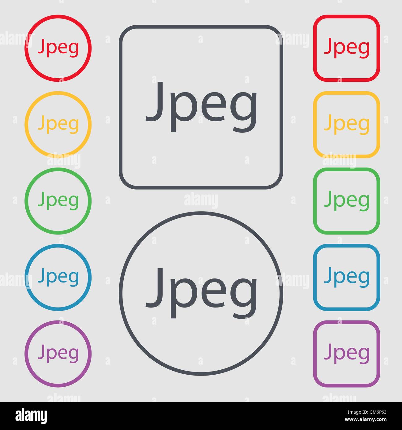 File JPG sign icon. Download image file symbol. Symbols on the Round ...