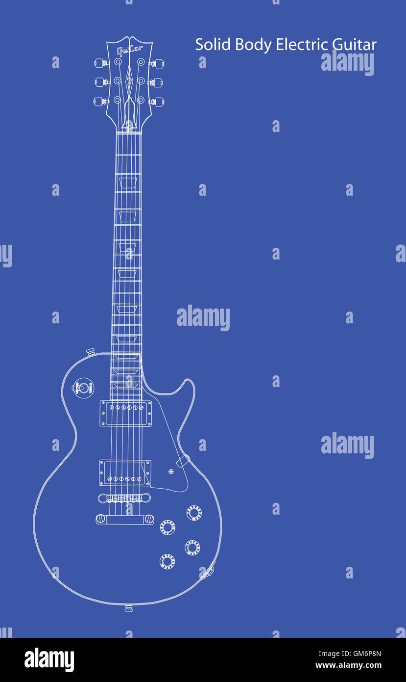 Solid Body Electric Guitar Blueprint Stock Vector Image & Art - Alamy