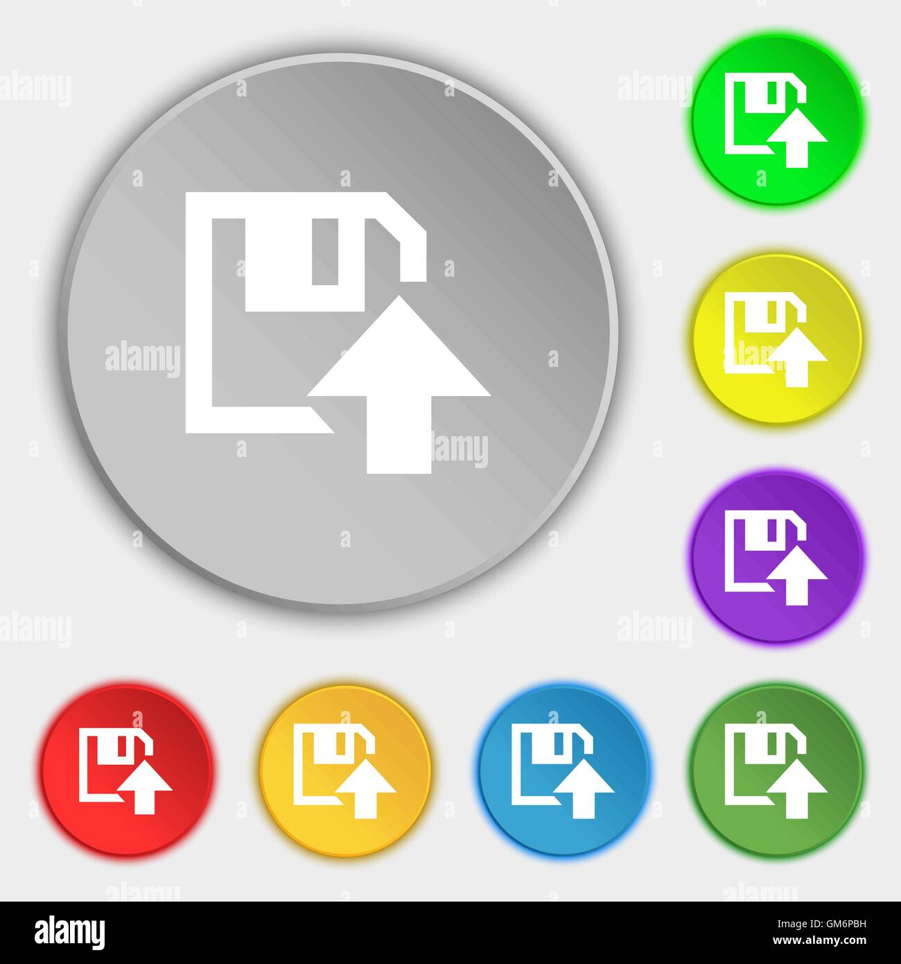 floppy icon. Flat modern design. Symbols on eight flat buttons. Vector Stock Vector Image & Art ...