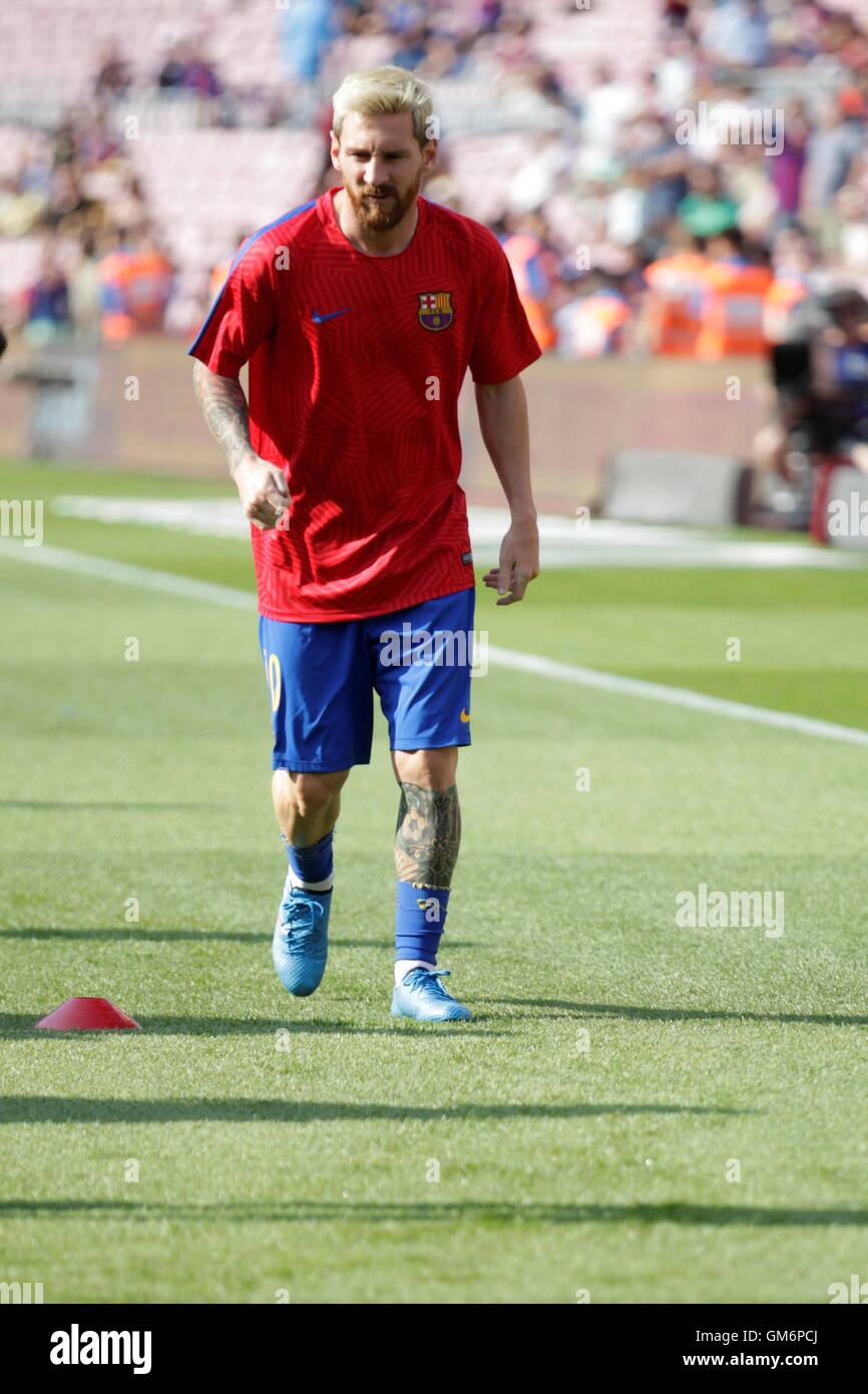 08/20/2016. Camp Nou, Barcelona, Spain. Lionel Messi in action during ...