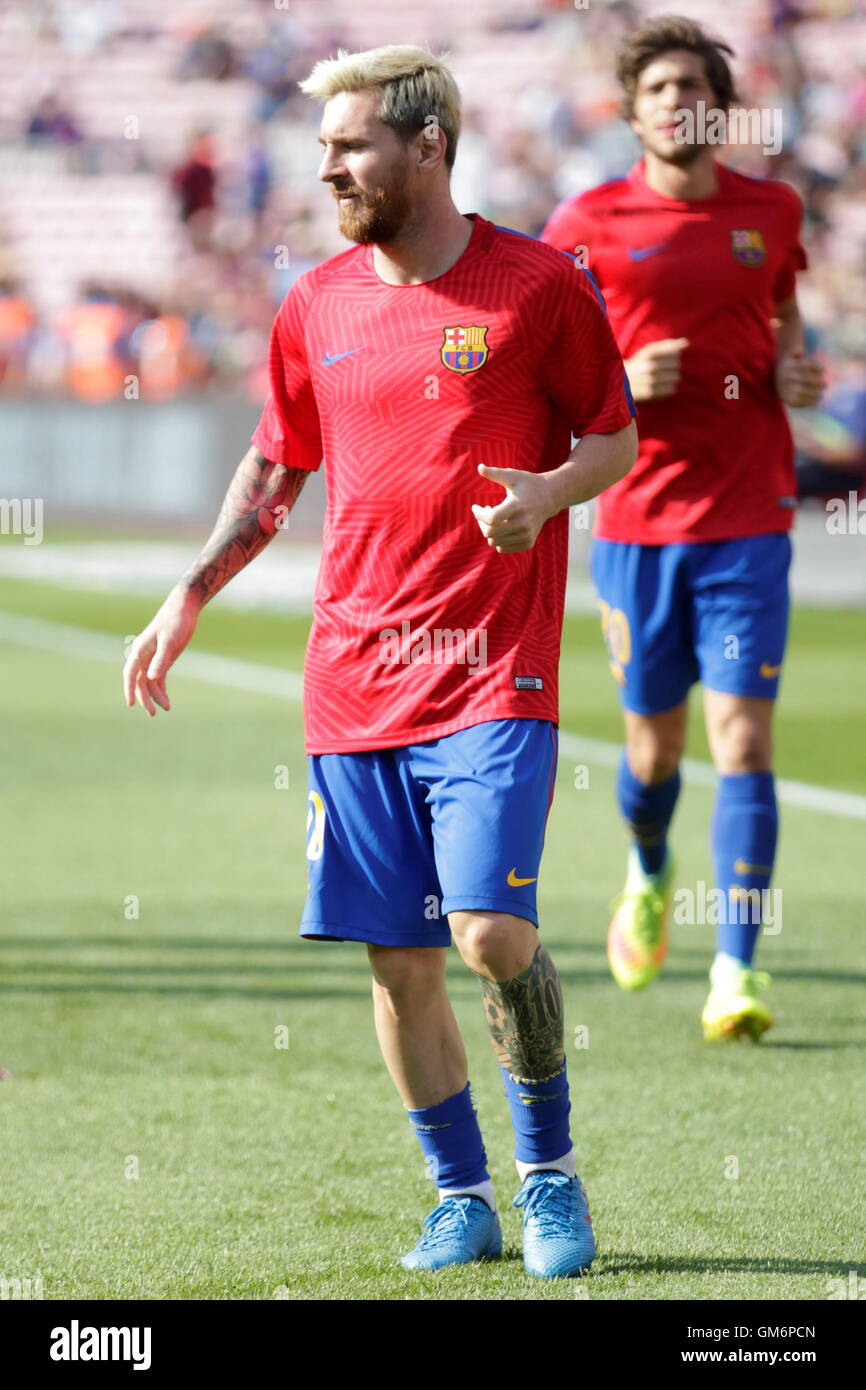 08/20/2016. Camp Nou, Barcelona, Spain. Lionel Messi in action during ...