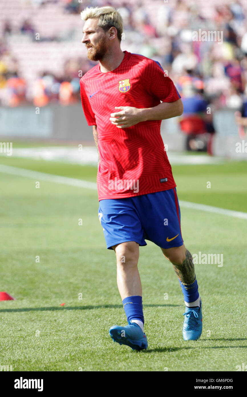 08/20/2016. Camp Nou, Barcelona, Spain. Lionel Messi in action during ...