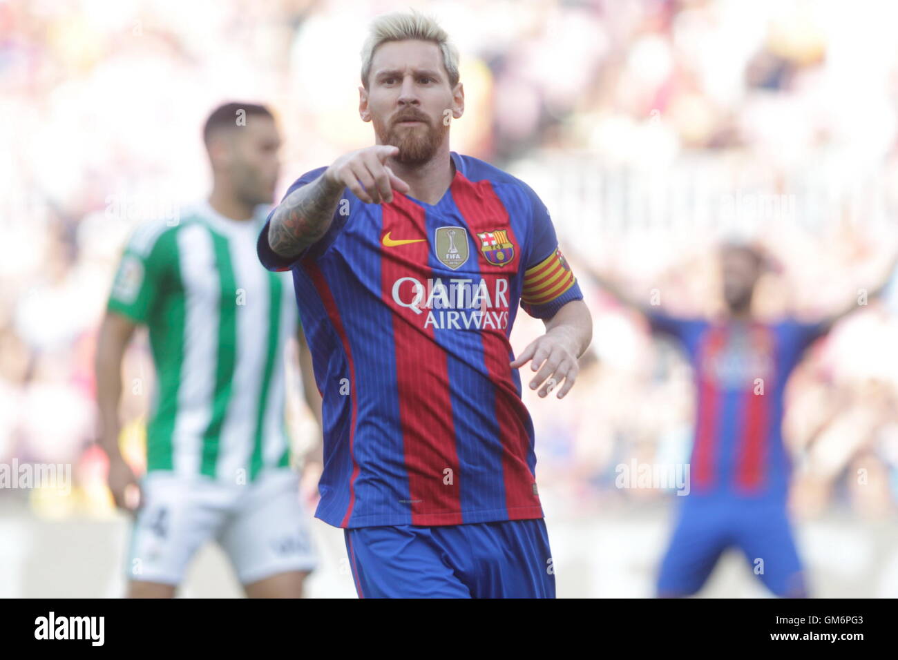 08/20/2016. Camp Nou, Barcelona, Spain. Lionel Messi in action during ...