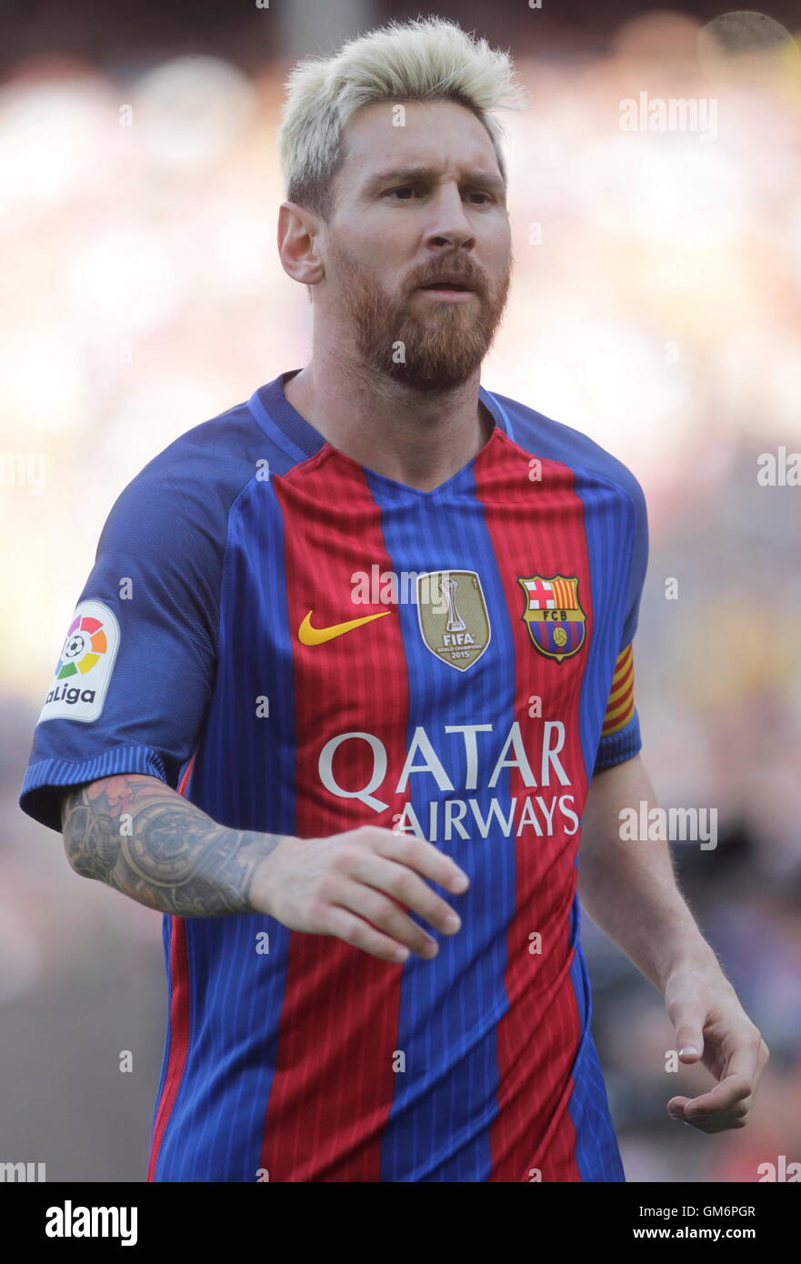 08/20/2016. Camp Nou, Barcelona, Spain. Lionel Messi in action during ...